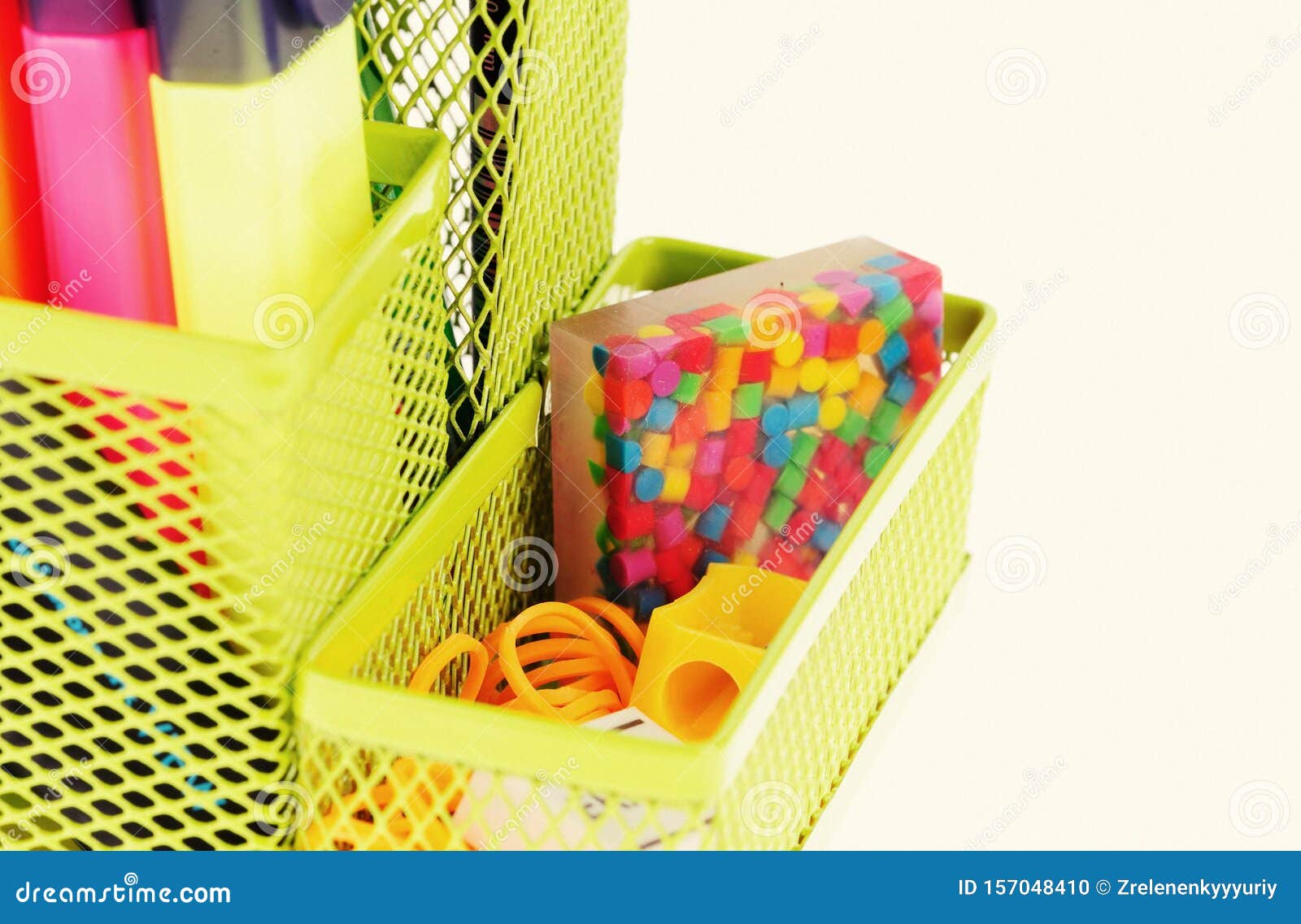 Set of office tools stock photo. Image of isolated, guideline - 157048410