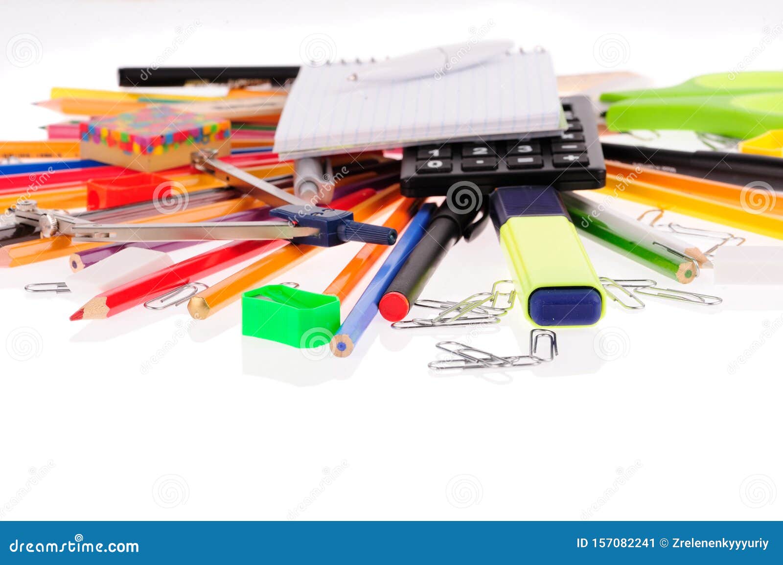 Set of Office Tools Isolated on the White Background Stock Image ...