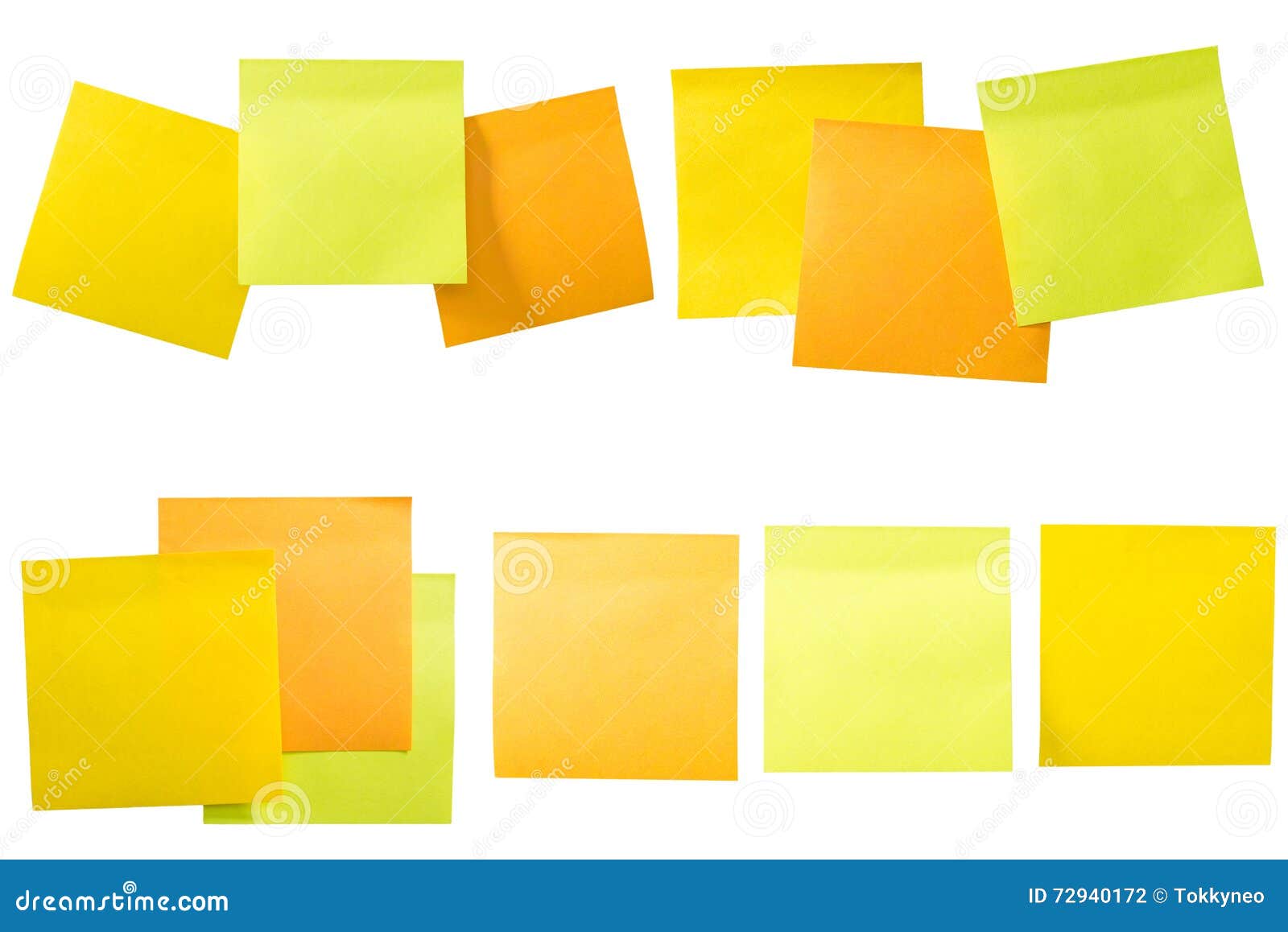 A Set Of Office/work Related Color Paper Sticky Notes. Stock Photo ...