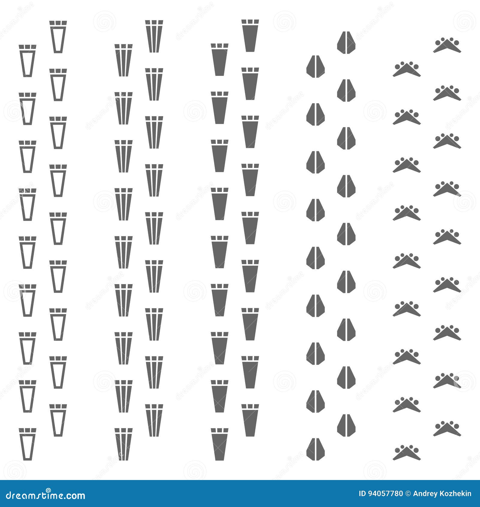 Robot Footprints Tracks, Humanoids Or Bipedal Walking Machine ...
