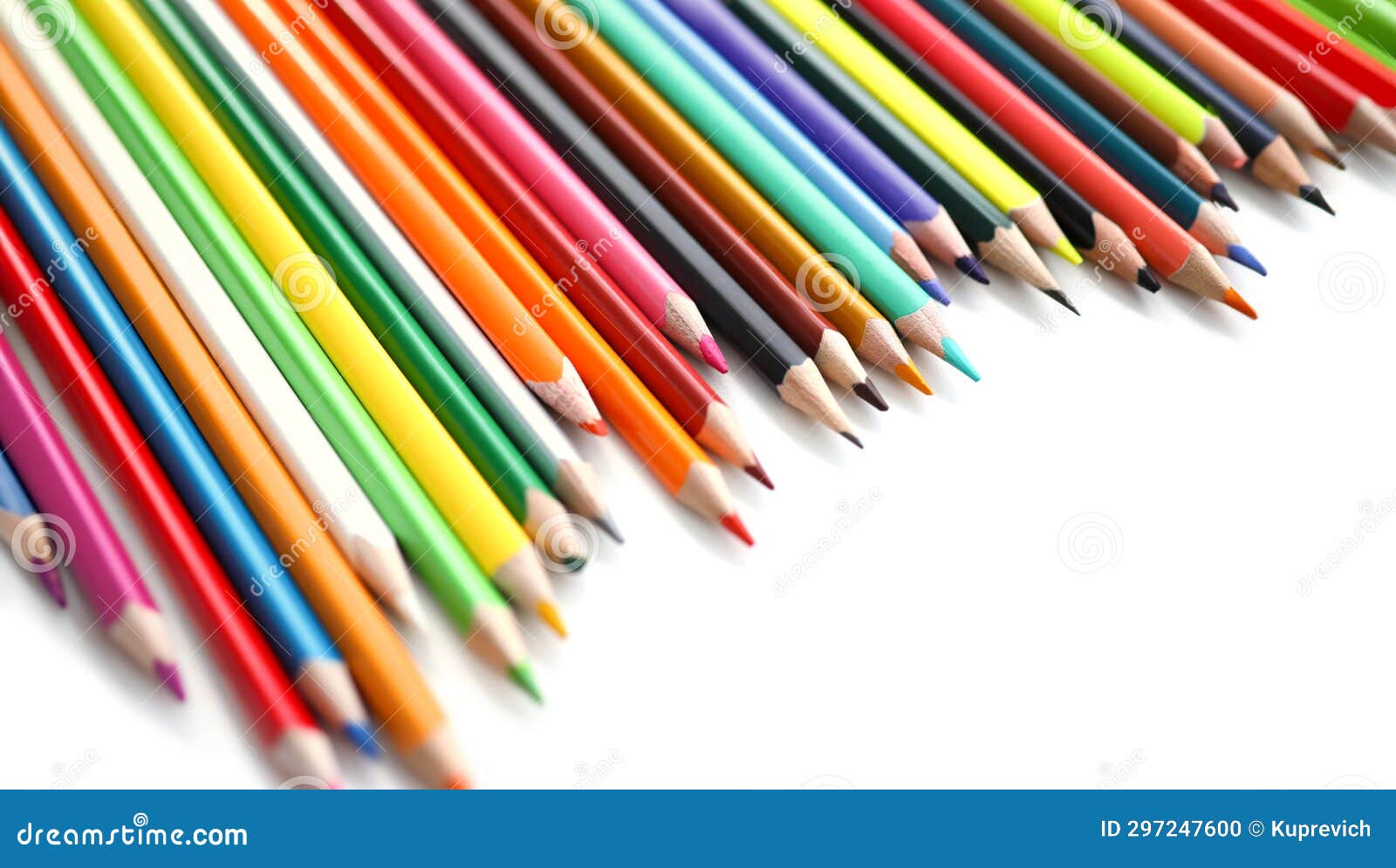Set Og Color Pencil Lie on the Table Stock Photo - Image of pencils ...