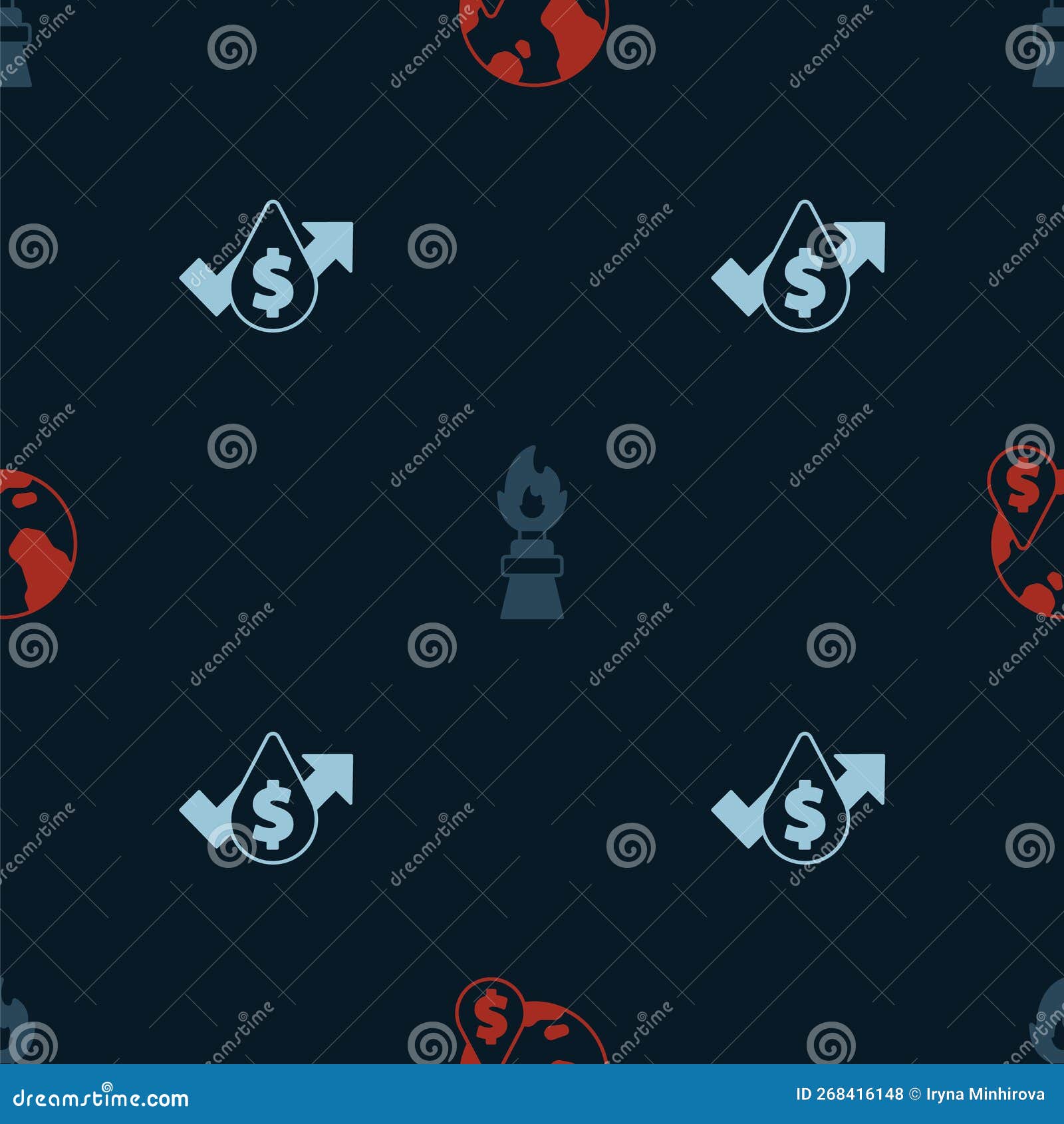 Set Oil Drop with Dollar Symbol, Rig Fire and Price Increase on ...