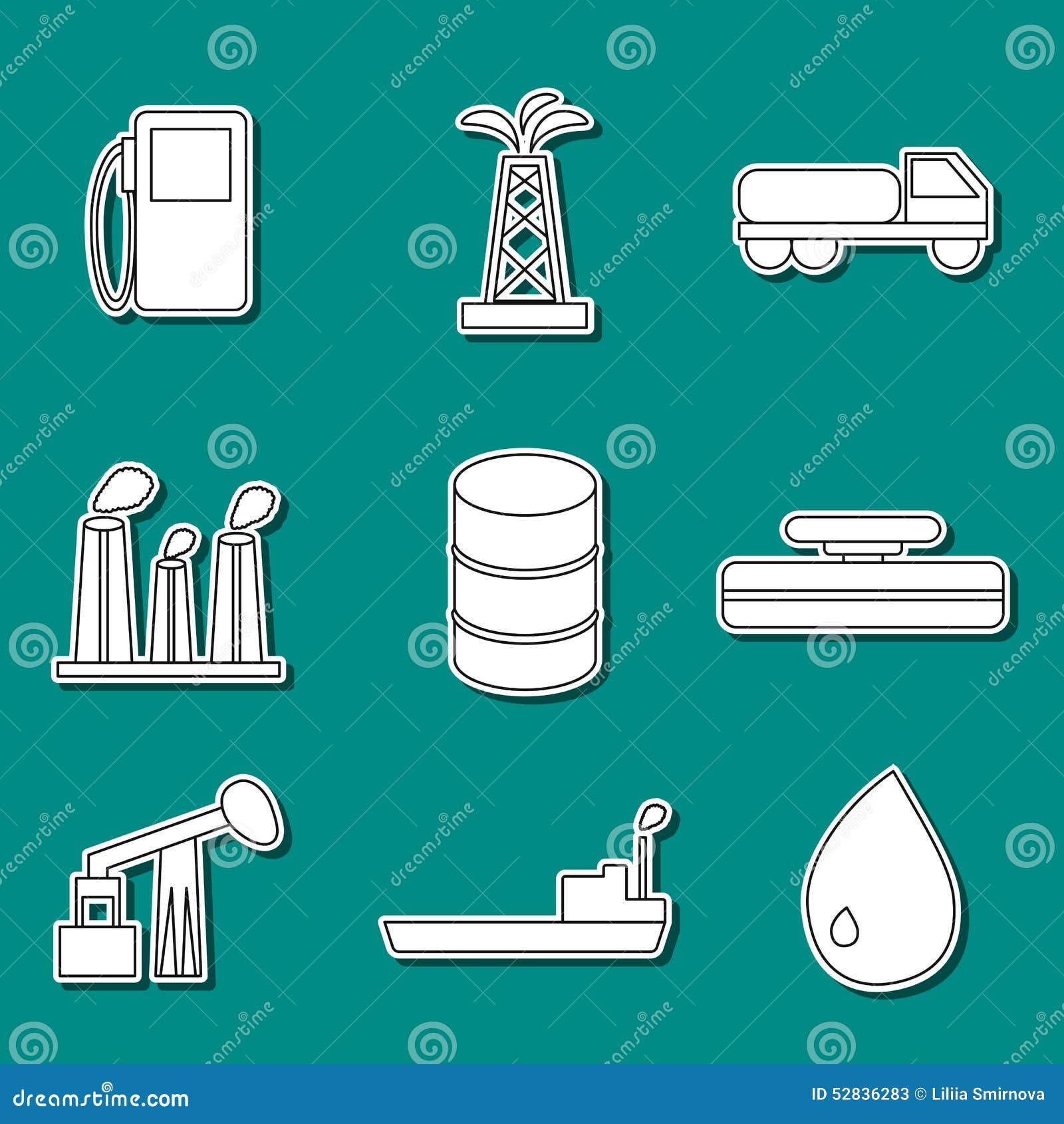Set of oil stickers stock vector. Illustration of drop - 52836283