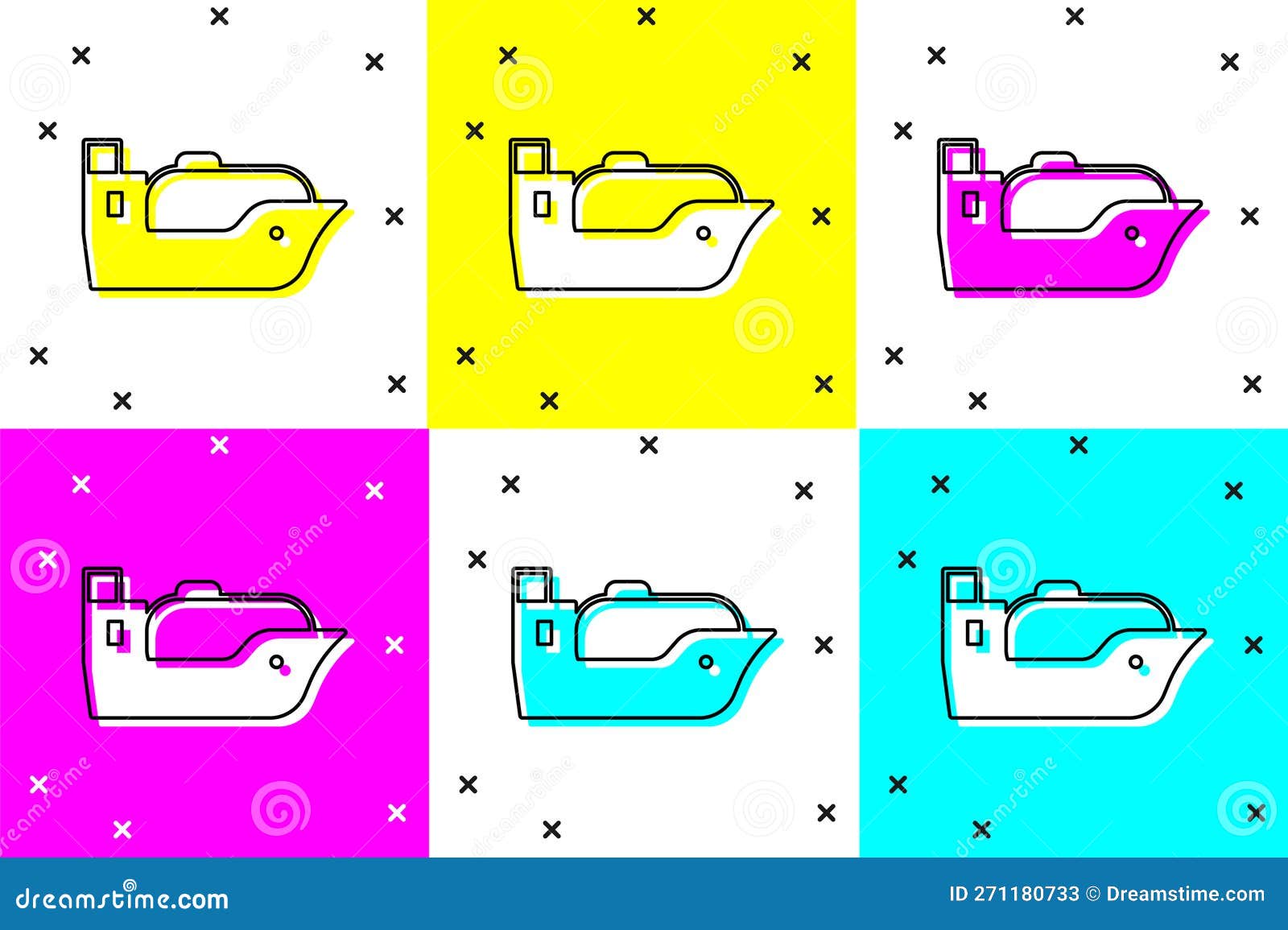 Set Oil Tanker Ship Icon Isolated on Color Background. Vector Stock ...