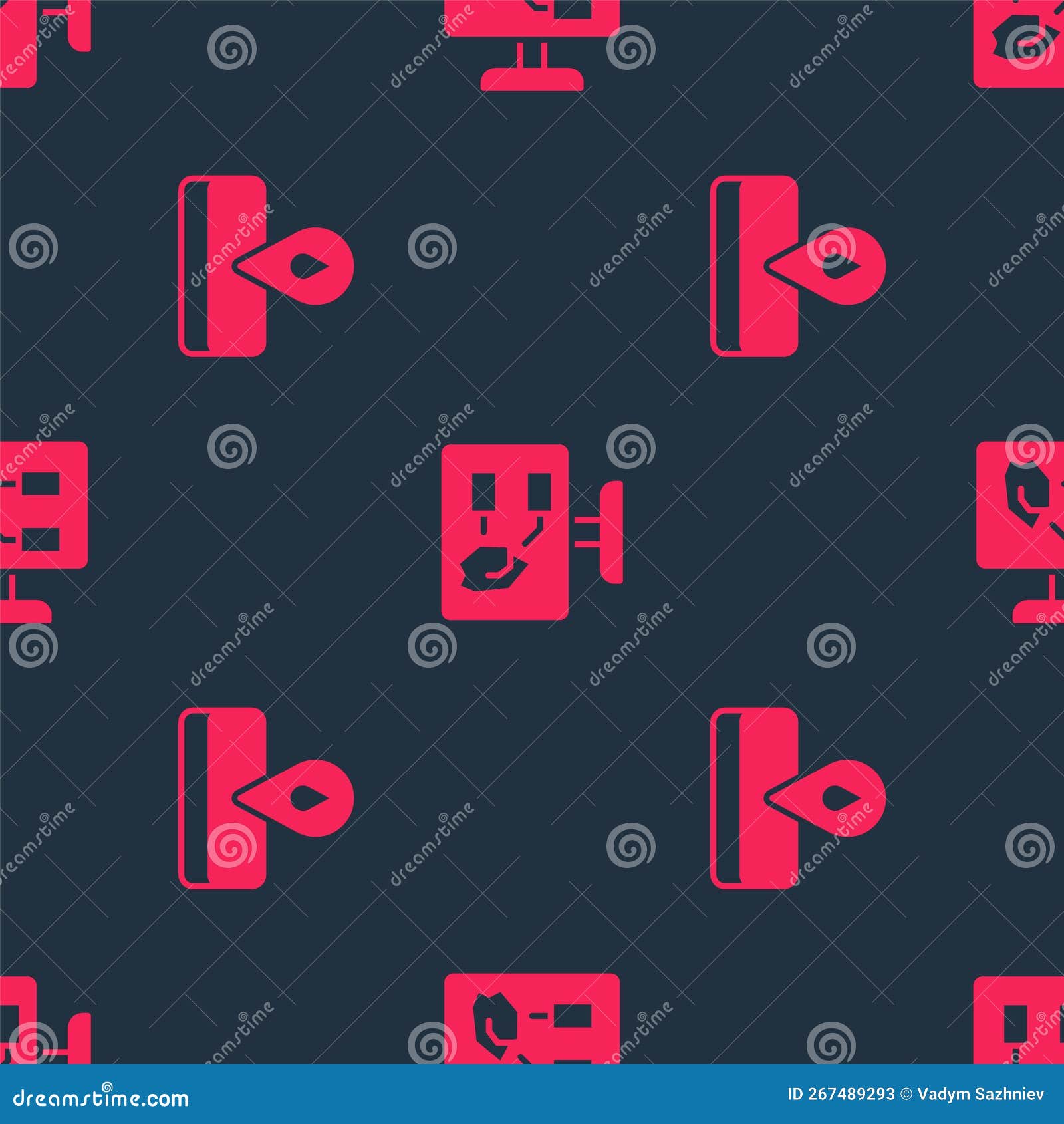 Set Oilfield and Soil Analysis on Seamless Pattern. Vector Stock Vector ...