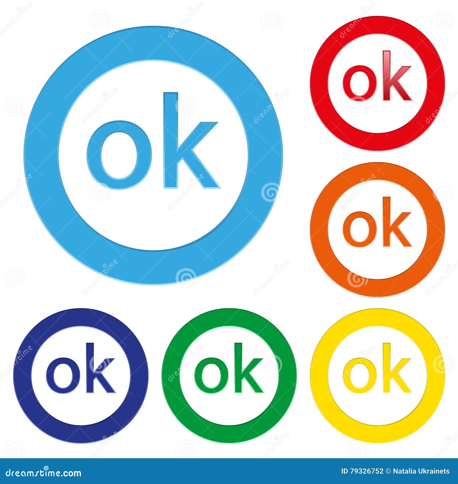 Set OK Buttons in Flat Style Stock Vector - Illustration of sign ...