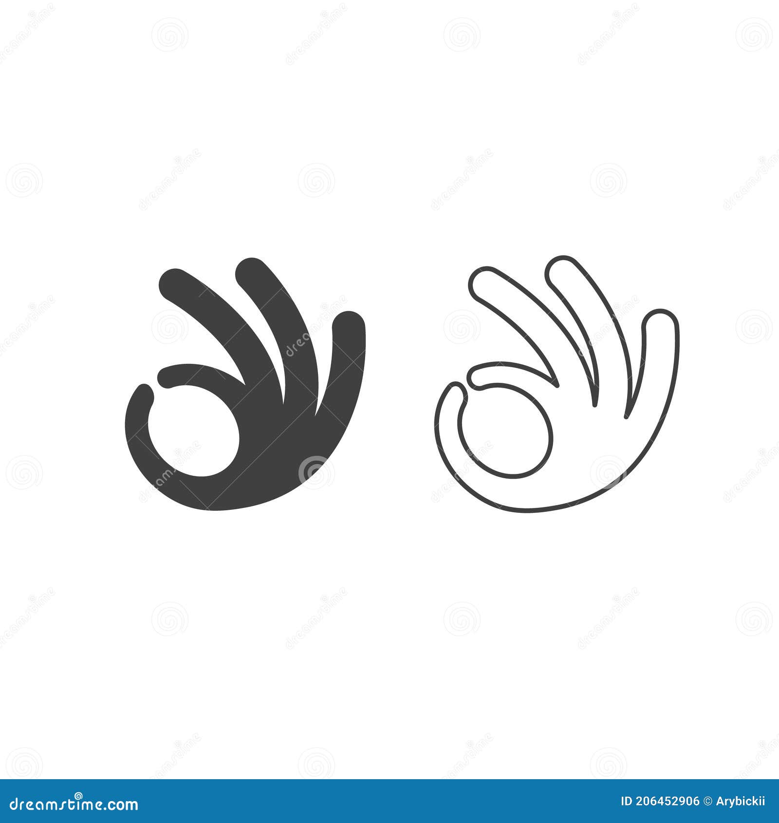 Set of Ok icon vector stock vector. Illustration of choice - 206452906