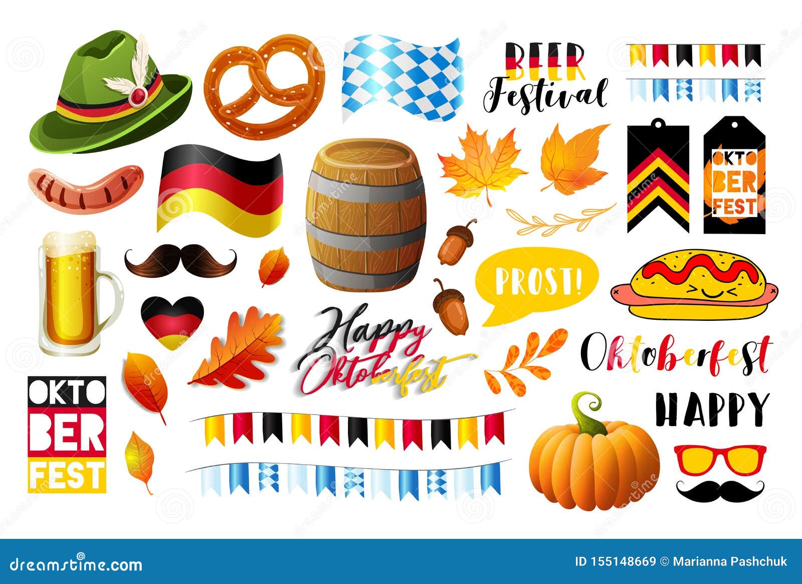 Set of Oktoberfest Vector Design Elements. Vector EPS 10 Stock Vector ...