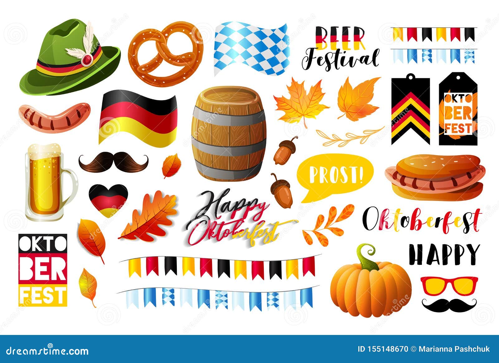 Set of Oktoberfest Vector Design Elements. Vector EPS 10 Stock Vector ...