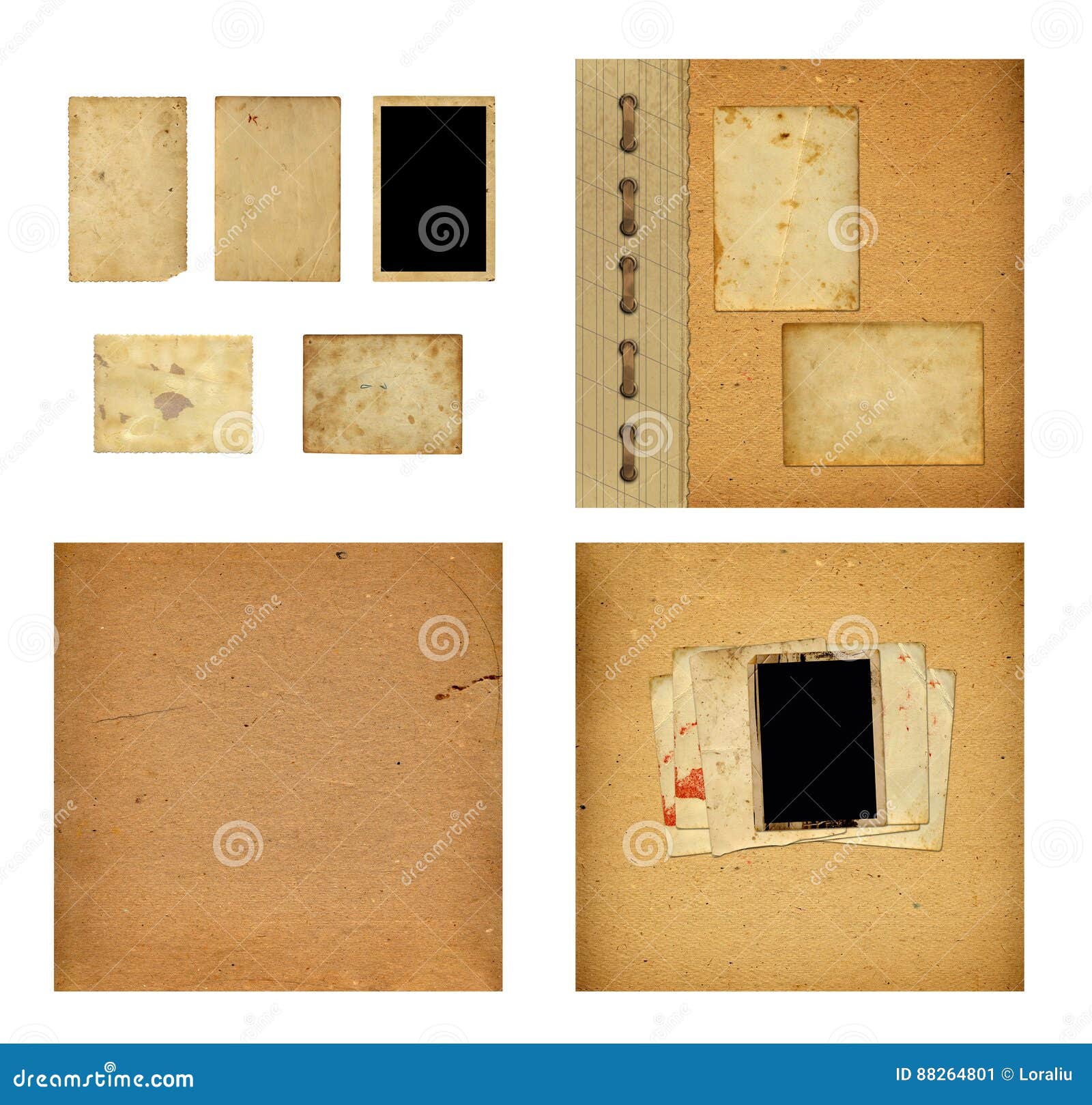 Set of Old Albums with Paper Vintage Frames Stock Image - Image of ...