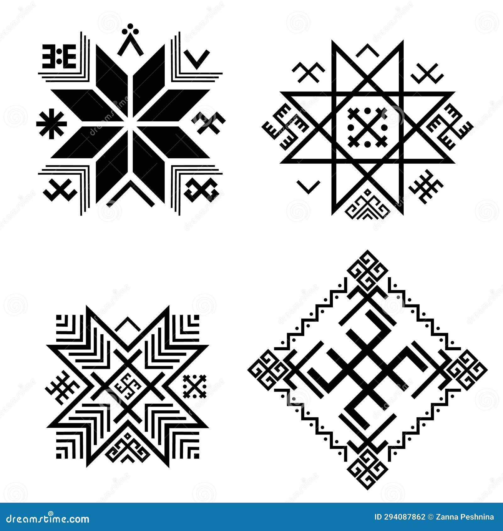 Set of Old Baltic Folk Ancient Baltic Symbols Stock Vector ...