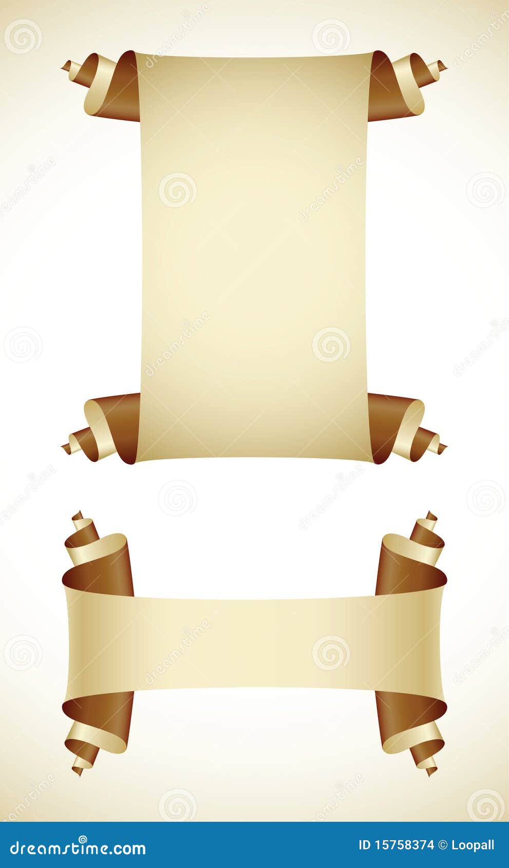 Set of Old Blank Paper Scroll Scripts Stock Vector - Illustration of ...