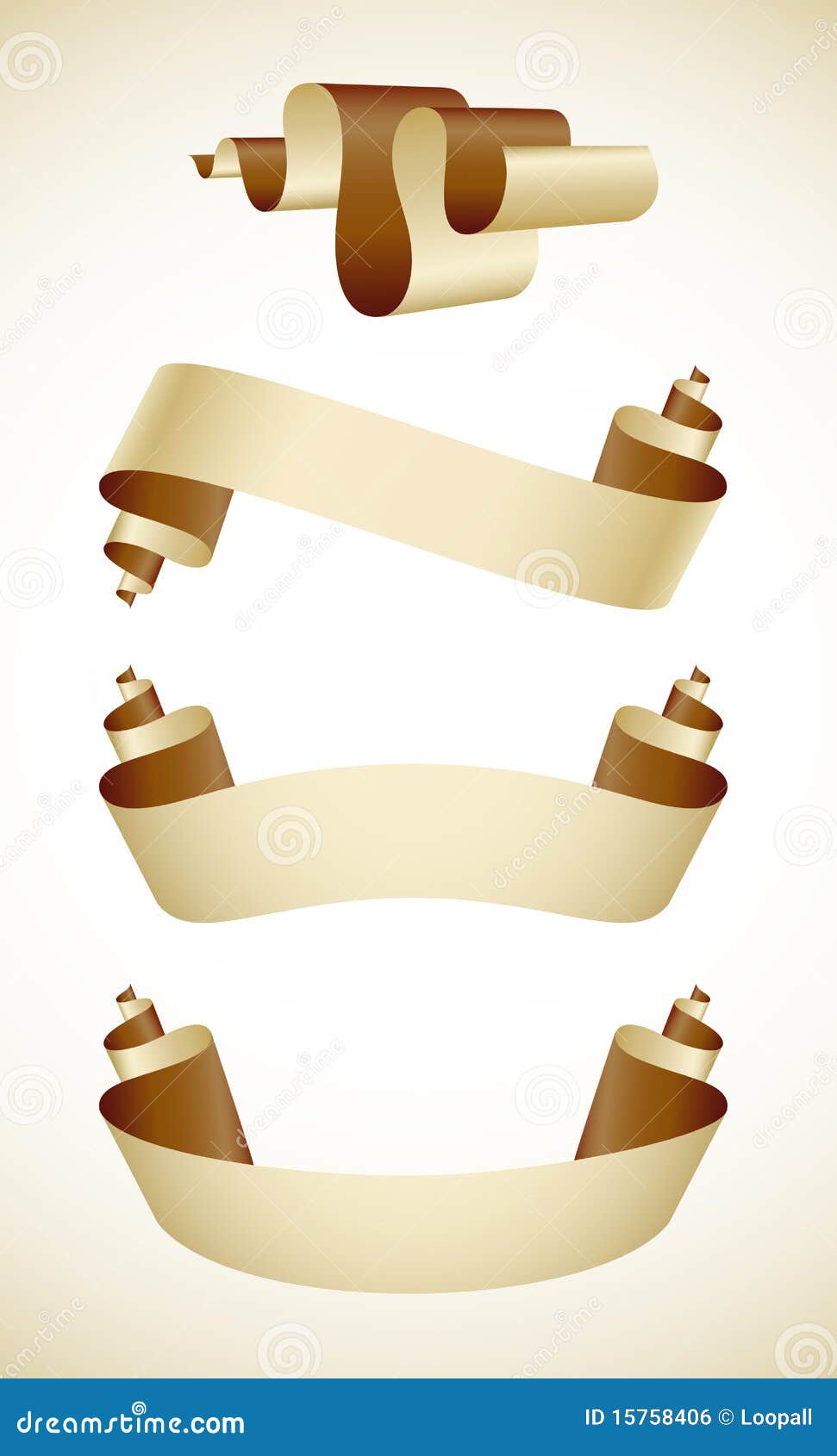 Set Of Old Blank Paper Scroll Scripts Stock Vector Illustration Of