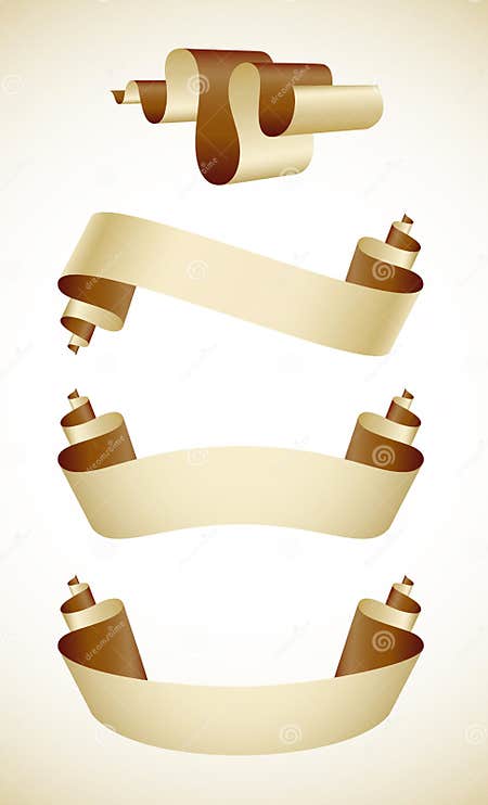 Set of Old Blank Paper Scroll Scripts Stock Vector - Illustration of ...