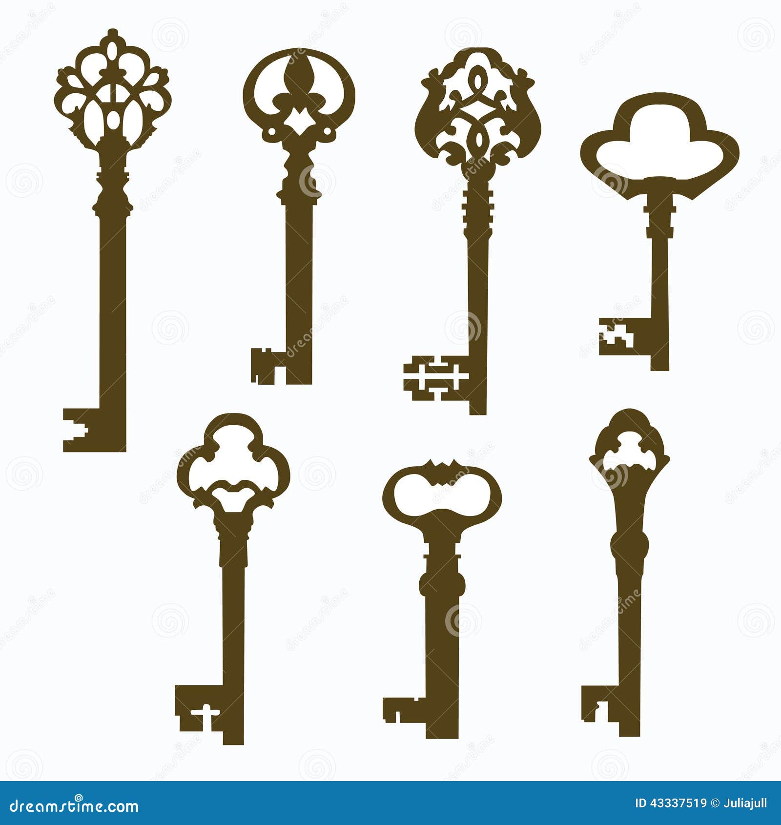 Door Keys With Ring. Flat Design Style. Vector Illustration ...