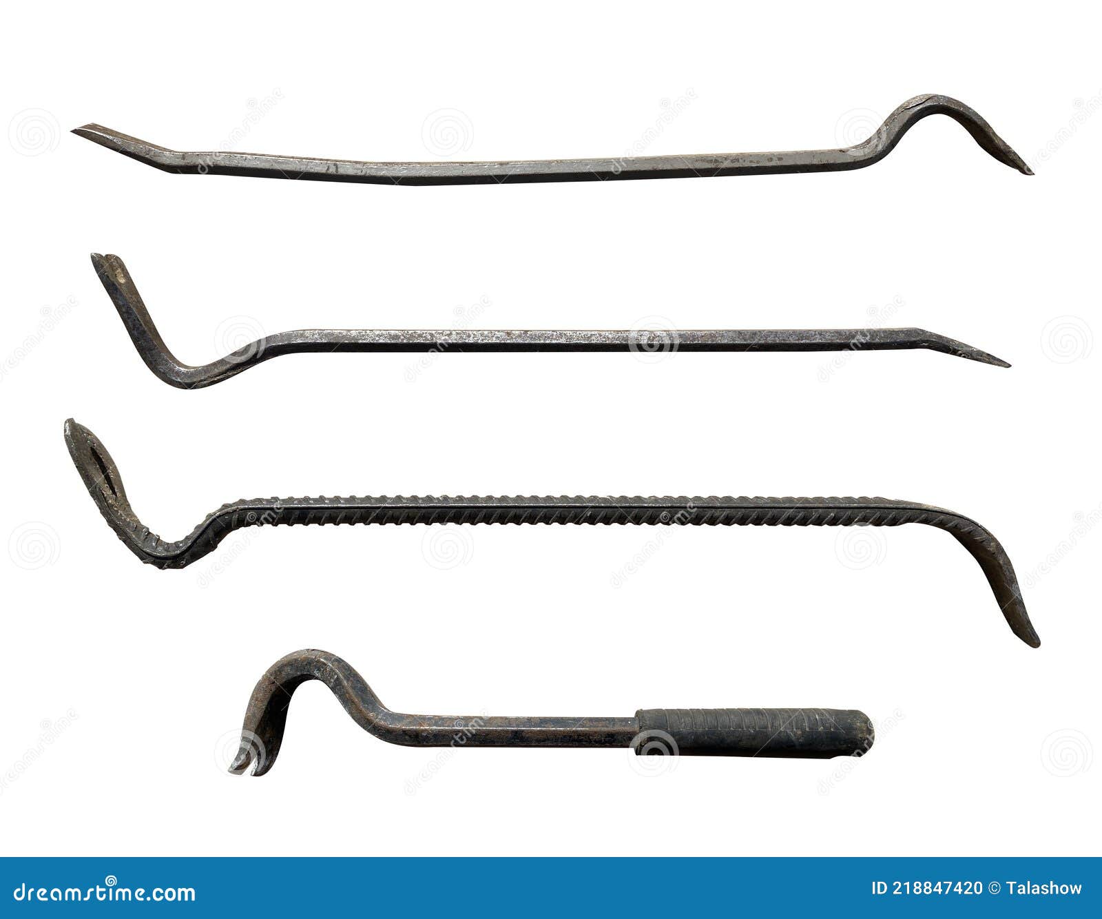 Set of Old Construction Scrap Tools on a White Isolated Background ...