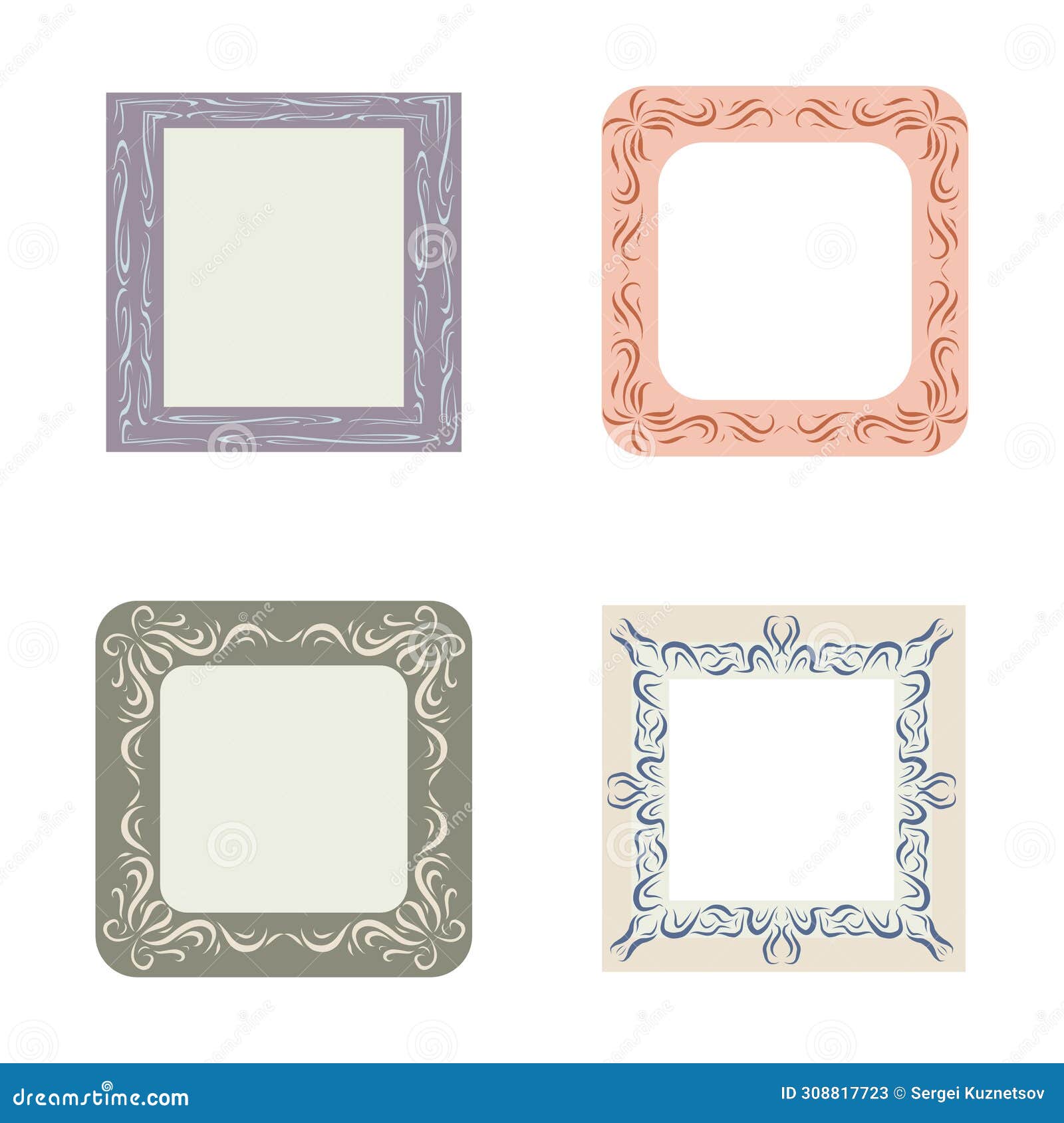 Set of Old Fashioned Frames Stock Illustration - Illustration of banner ...