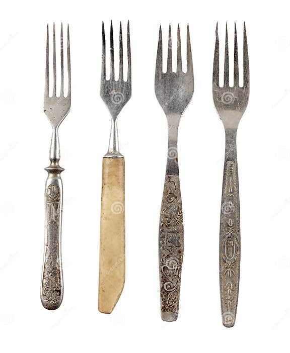 Set of old forks. Isolated stock image. Image of close - 38896483