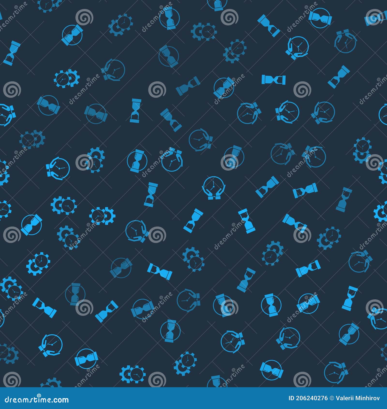 Set Old Hourglass, , Clock and Time Management on Seamless Pattern ...
