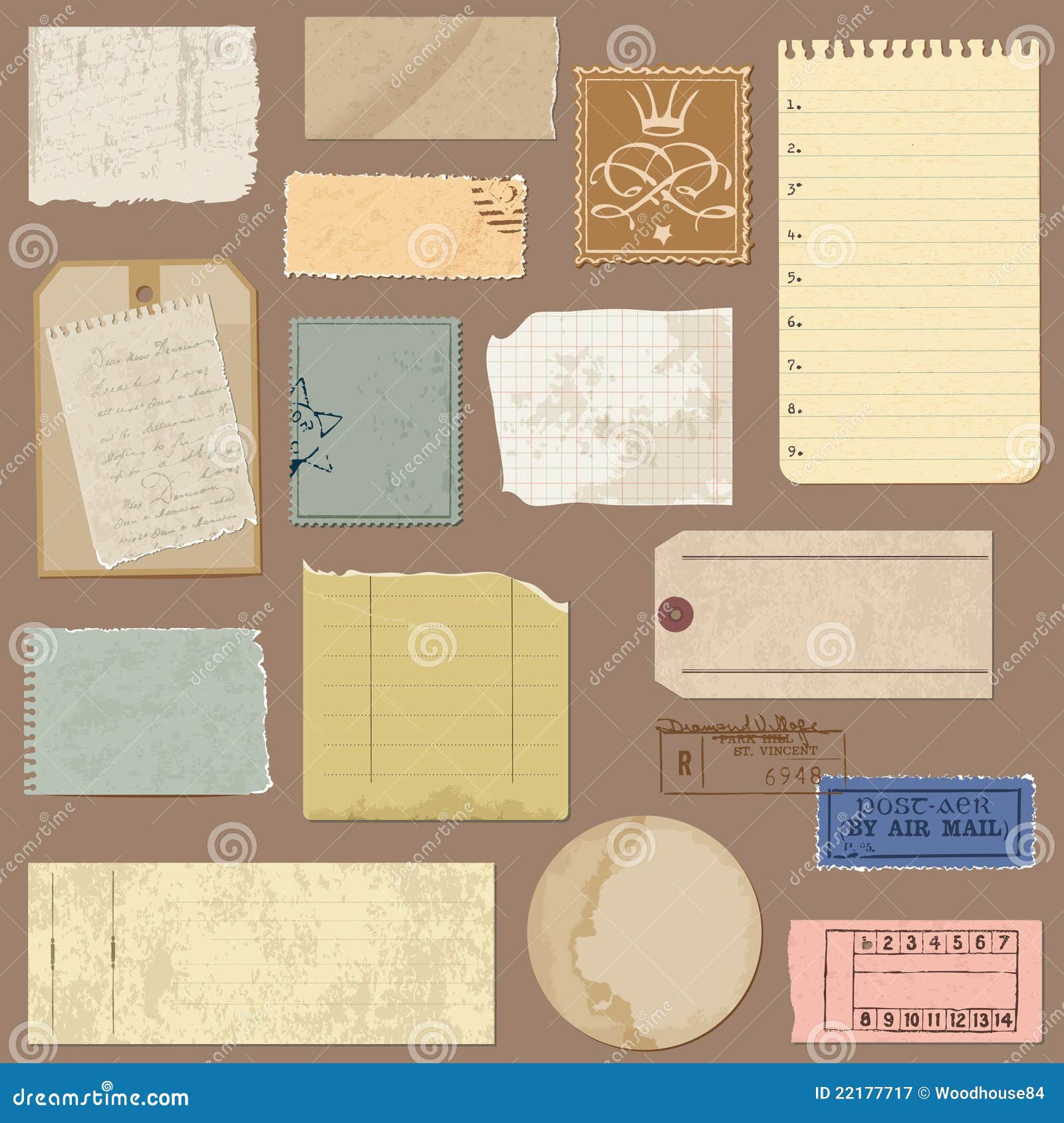 Set of Old paper objects stock vector. Illustration of binder - 22177717 Set of Old paper objects stock vector. Illustration of binder - 22177717
