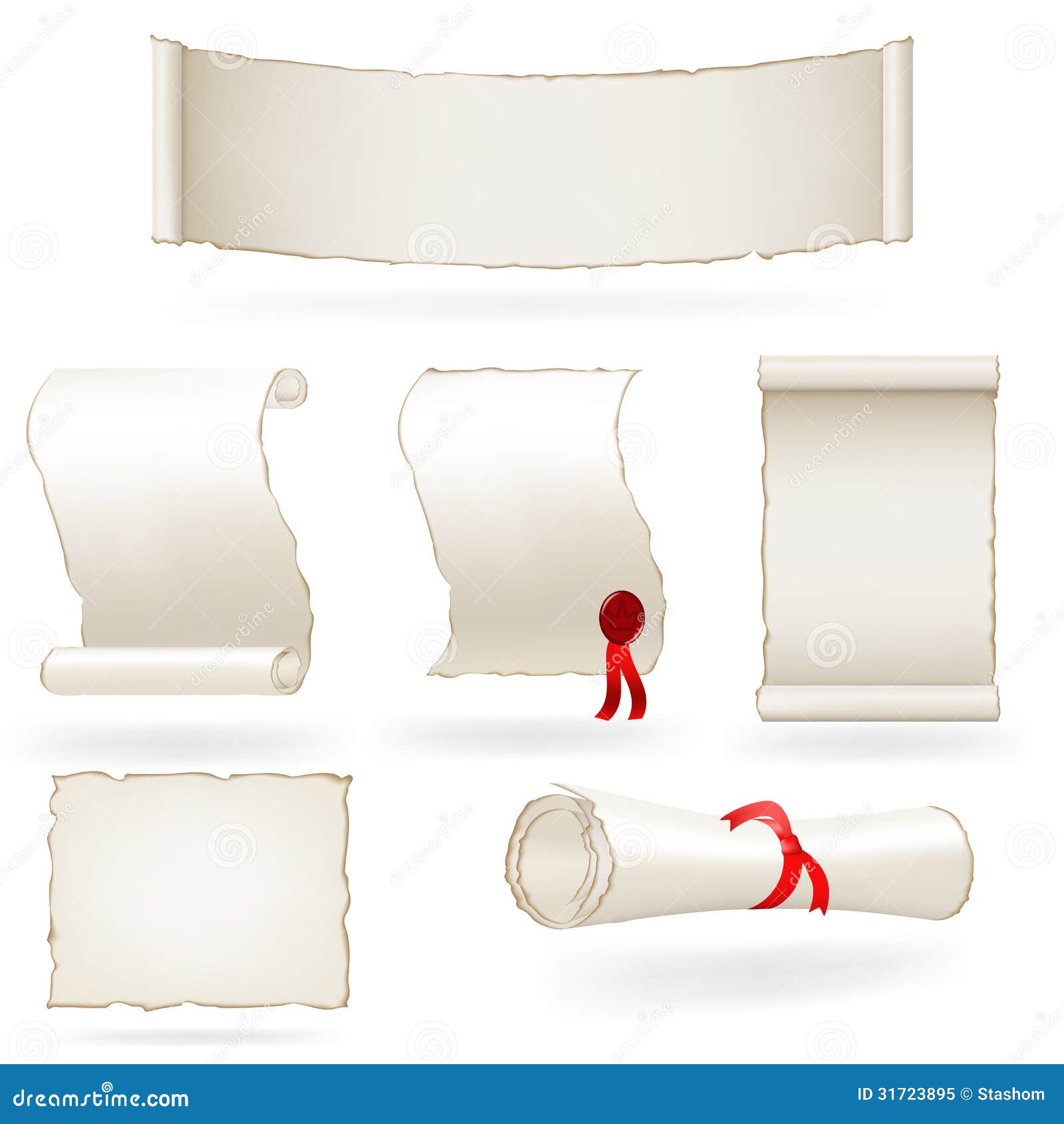 Set of Old Paper Scrolls. Vector Illustration Stock Vector ...