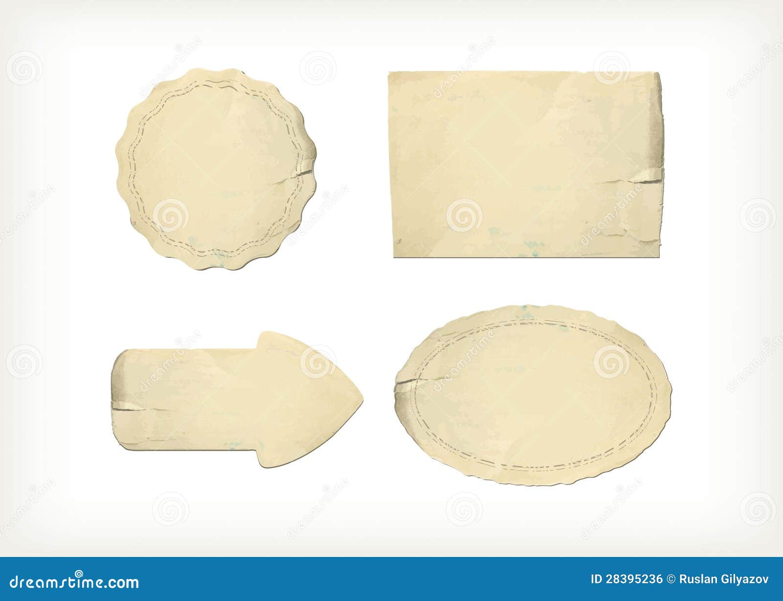 Set Old Paper Textures Elements Stock Vector - Illustration of ...