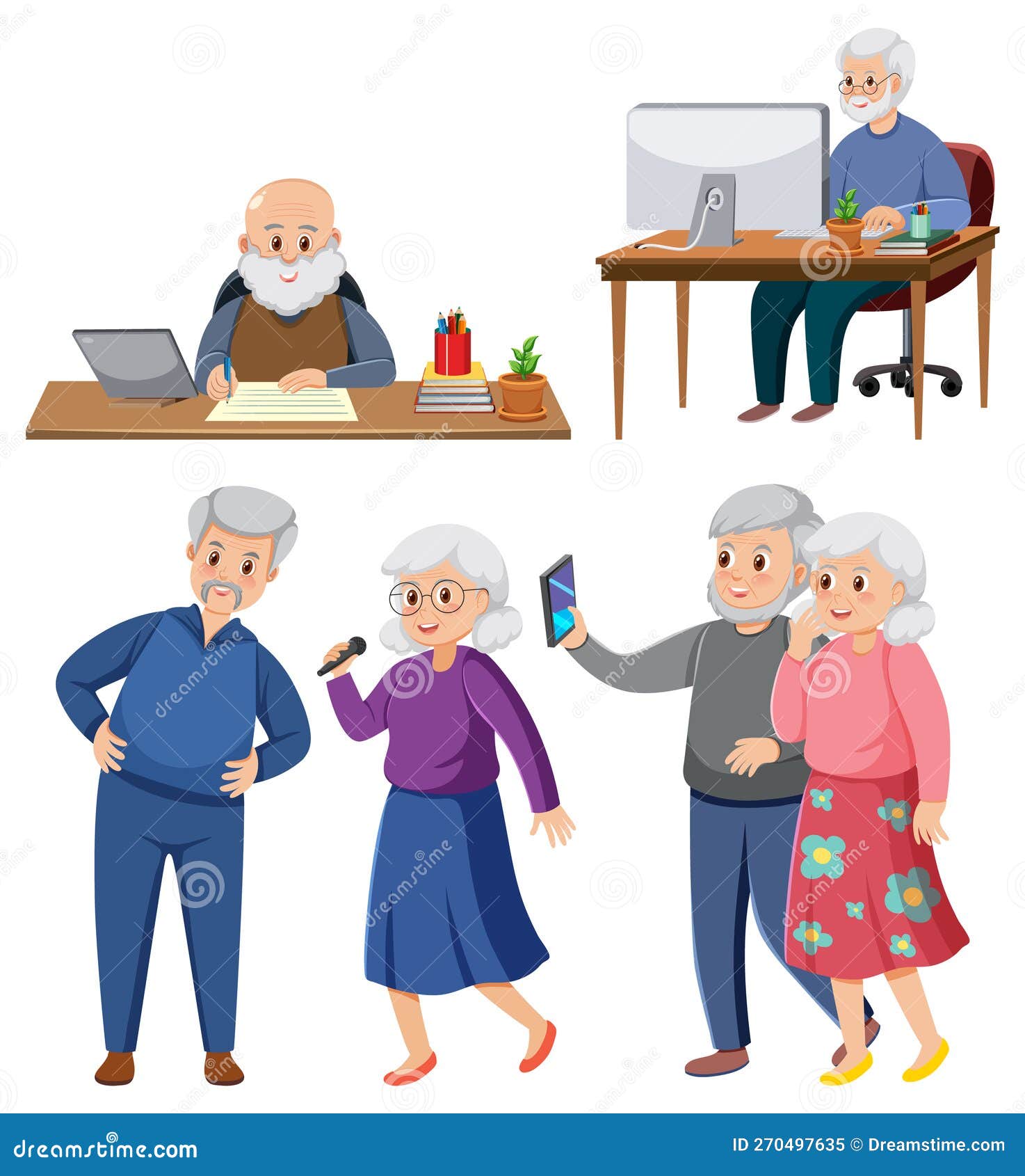 Set of Old People Characters Stock Vector - Illustration of community ...