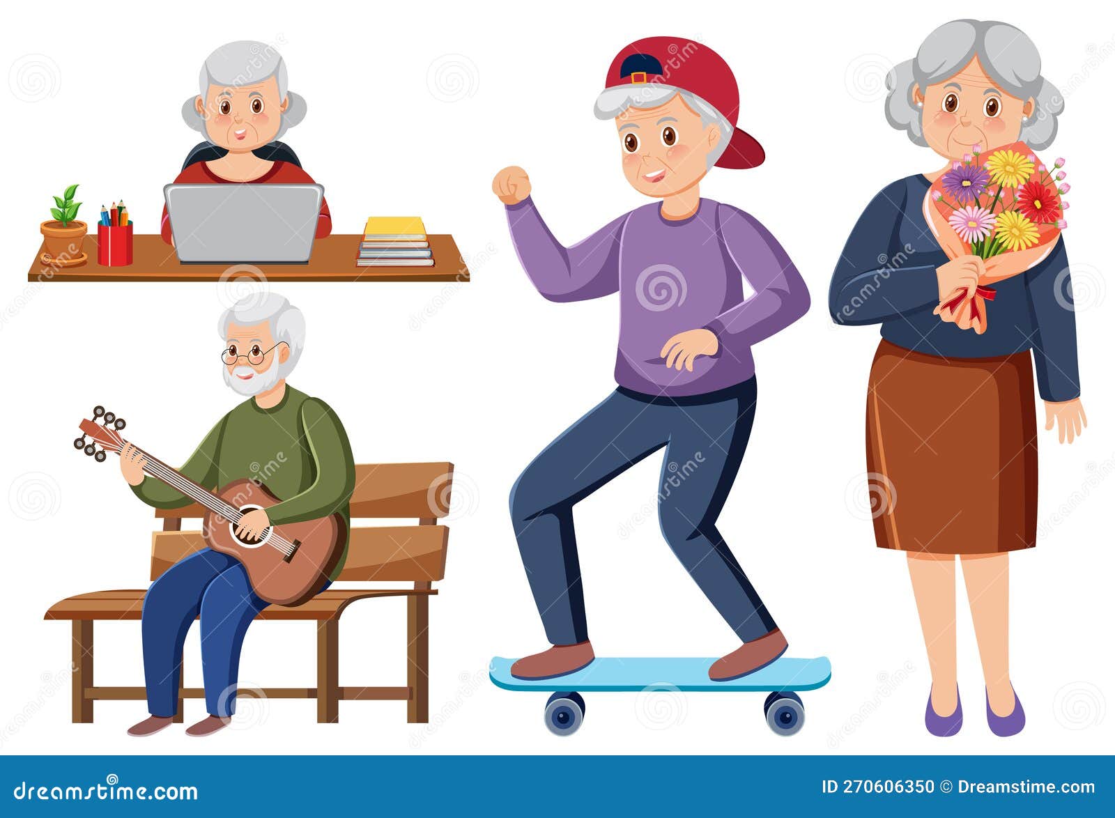Set of Old People Characters Stock Vector - Illustration of diversity ...