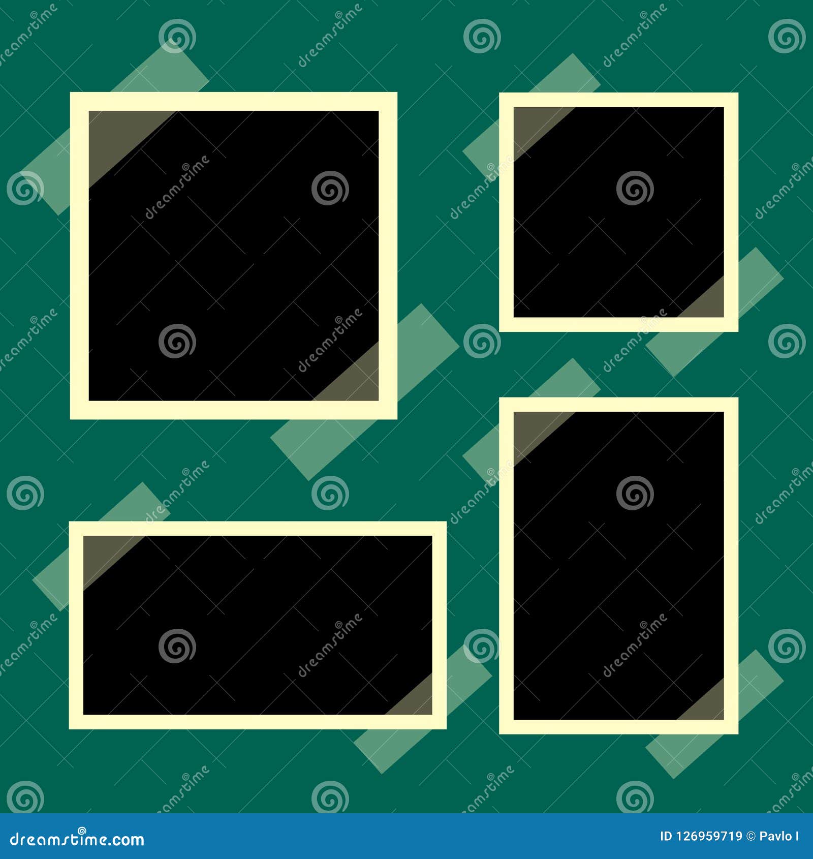 Set Old Photo Frame - Vector Stock Illustration - Illustration of ...