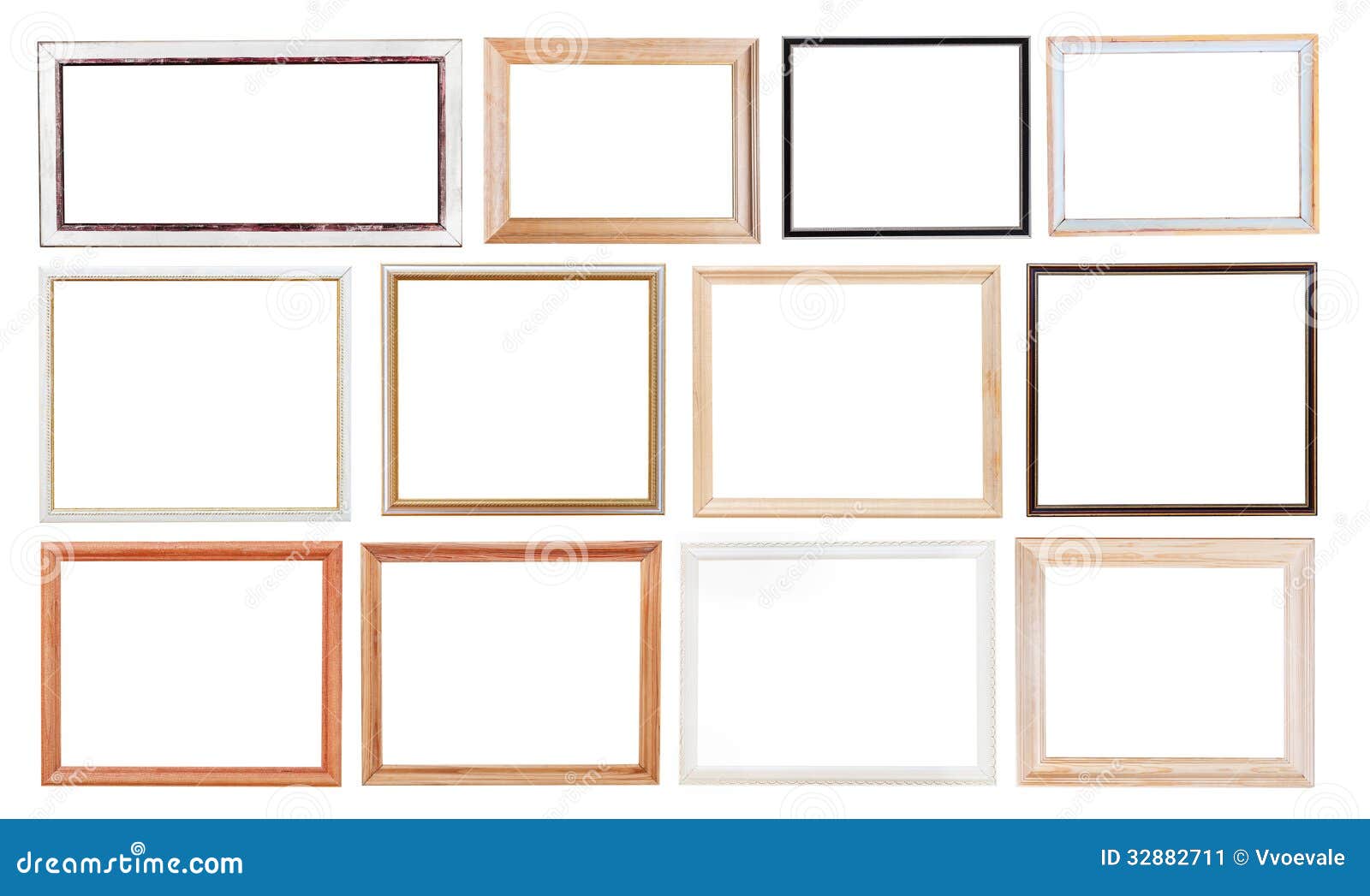 Set of old picture frames stock image. Image of empty - 32882711