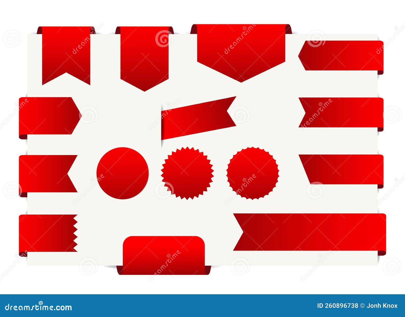 Set of Old Ribbon Banners. Set of Red Holiday Banners Variations ...