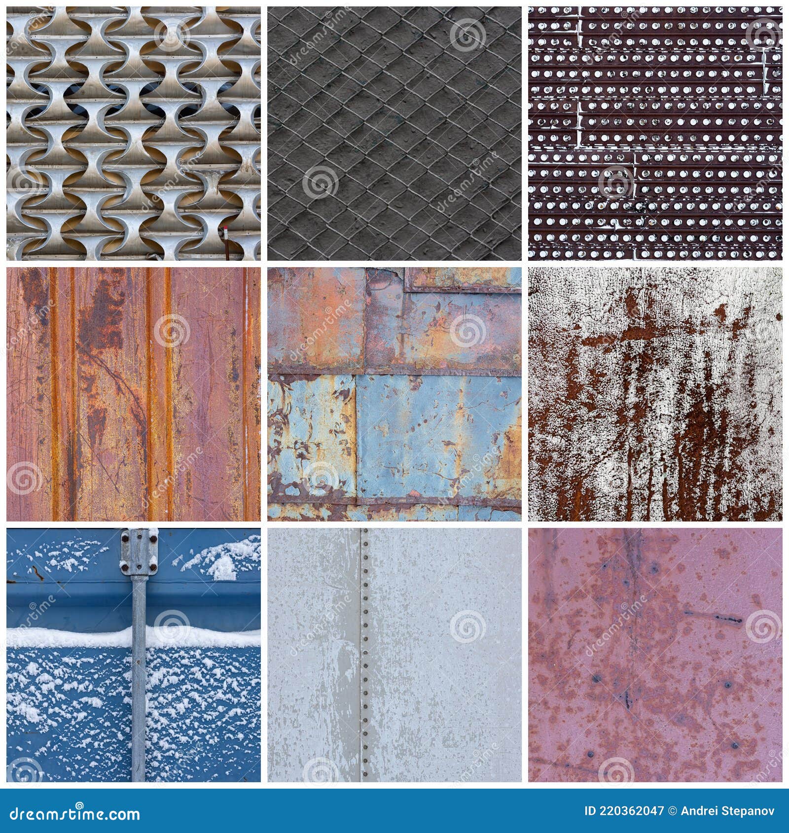 Set of Old Rusty Metal Textures Stock Image - Image of retro, design ...