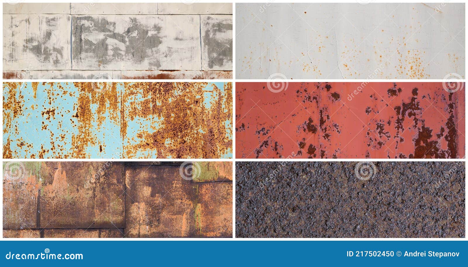 Set of Old Rusty Metal Textures Stock Photo - Image of grunge ...