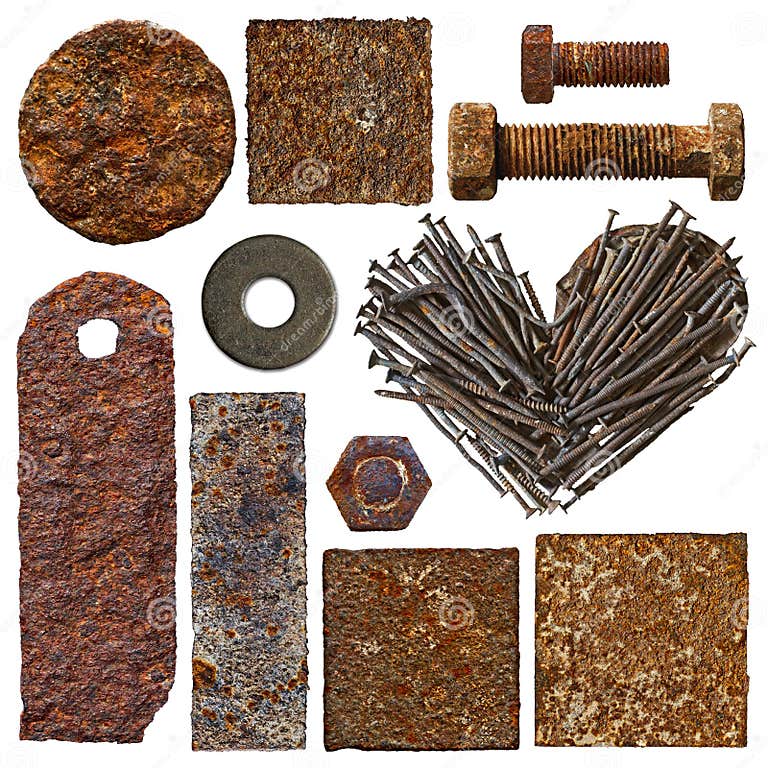 Set of old rusty objects stock image. Image of fracture - 29477105