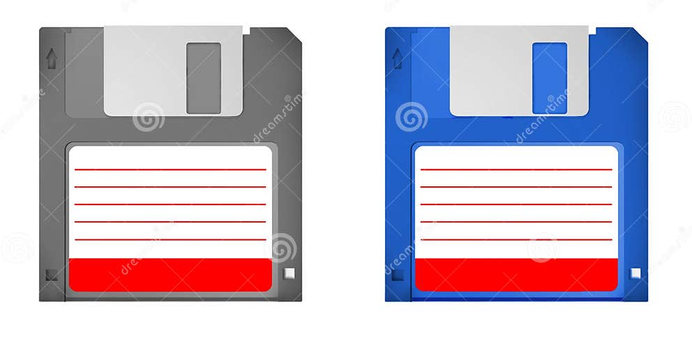 Set of 2 Old Skool Floppy Disks Stock Illustration - Illustration of ...