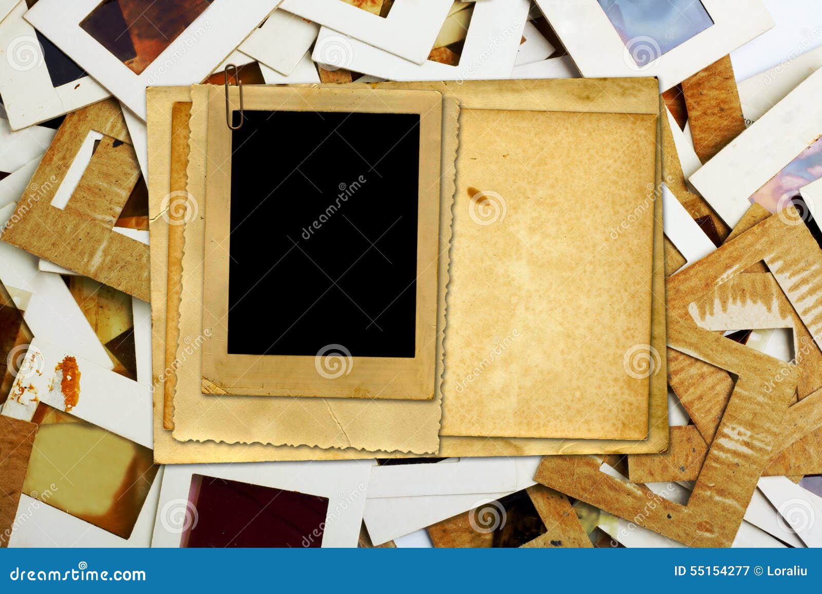 Set of Old Slides, Photos and Film on Table Stock Image - Image of 35mm ...