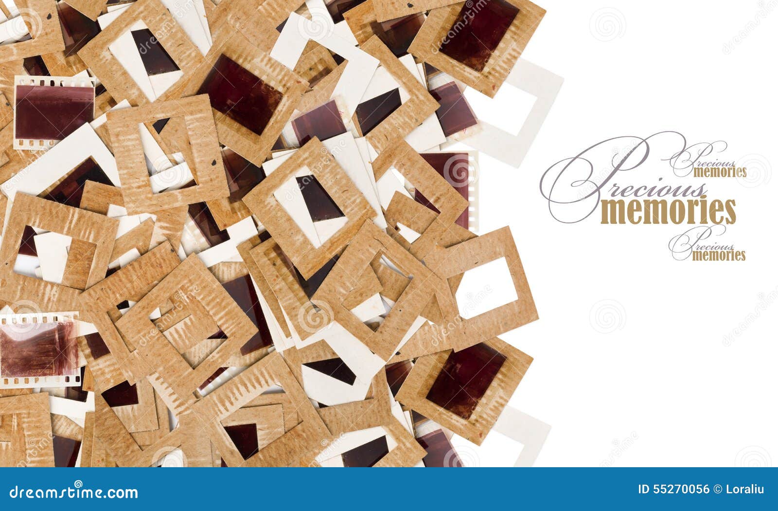 Set of Old Slides, Photos and Film on Table Stock Photo - Image of ...