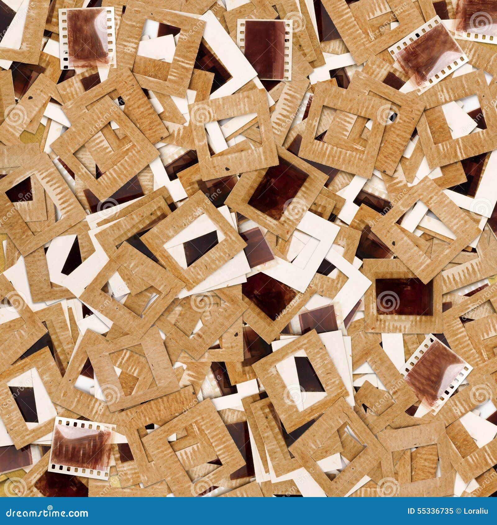 Set of Old Slides, Photos and Film on Table Stock Image - Image of ...