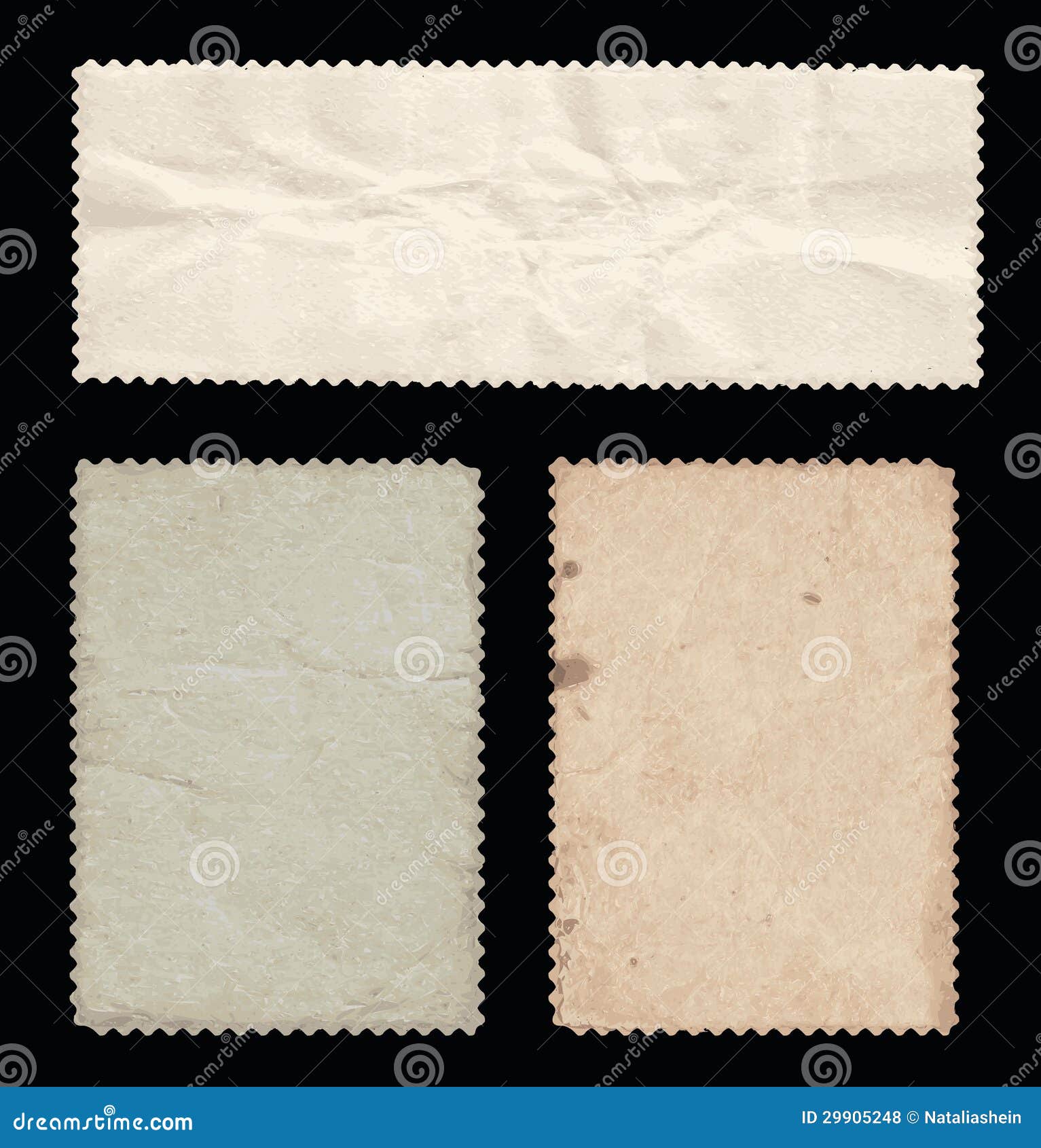 Set of Old Stamps, Back Side. Stock Vector - Illustration of postal ...