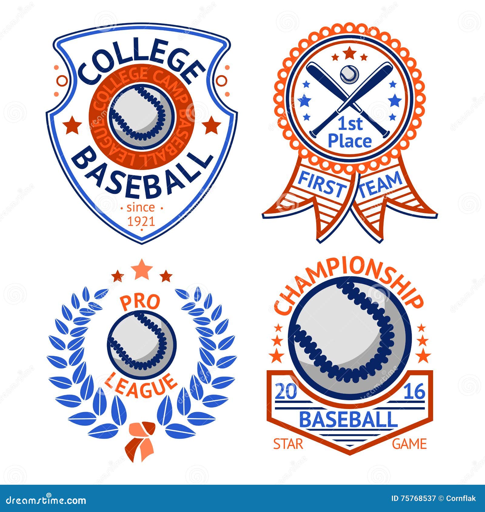 Baseball Labels Badges Logos Set. National American Sport. Emblems With ...