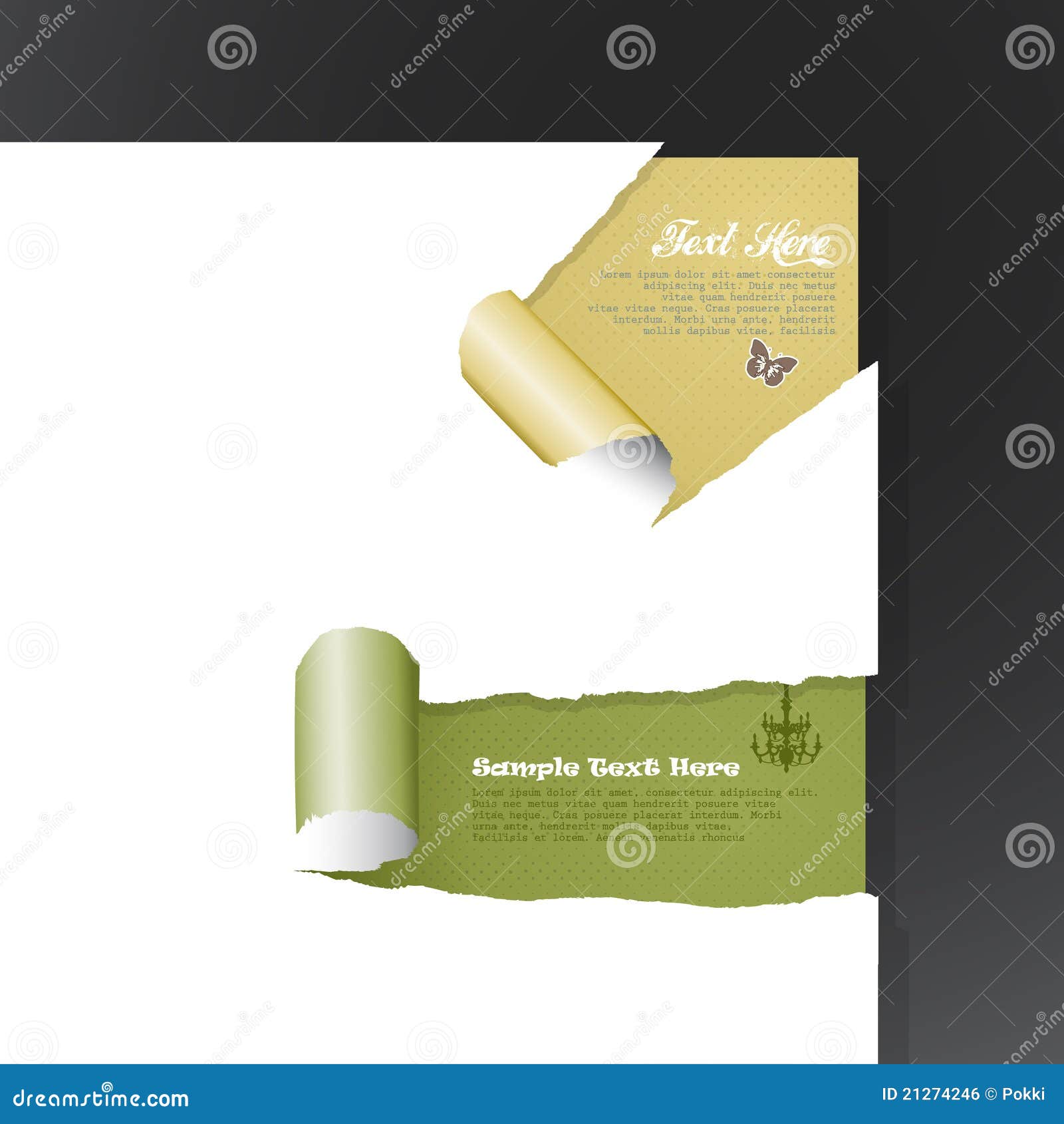 Set of old teared papers. stock vector. Illustration of gift - 21274246