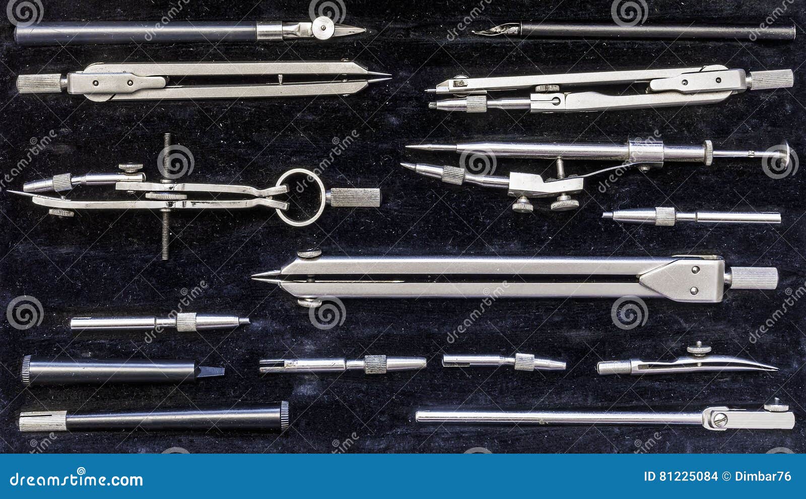 Set of Old Tools for Drawing Stock Photo - Image of creativity, antique ...