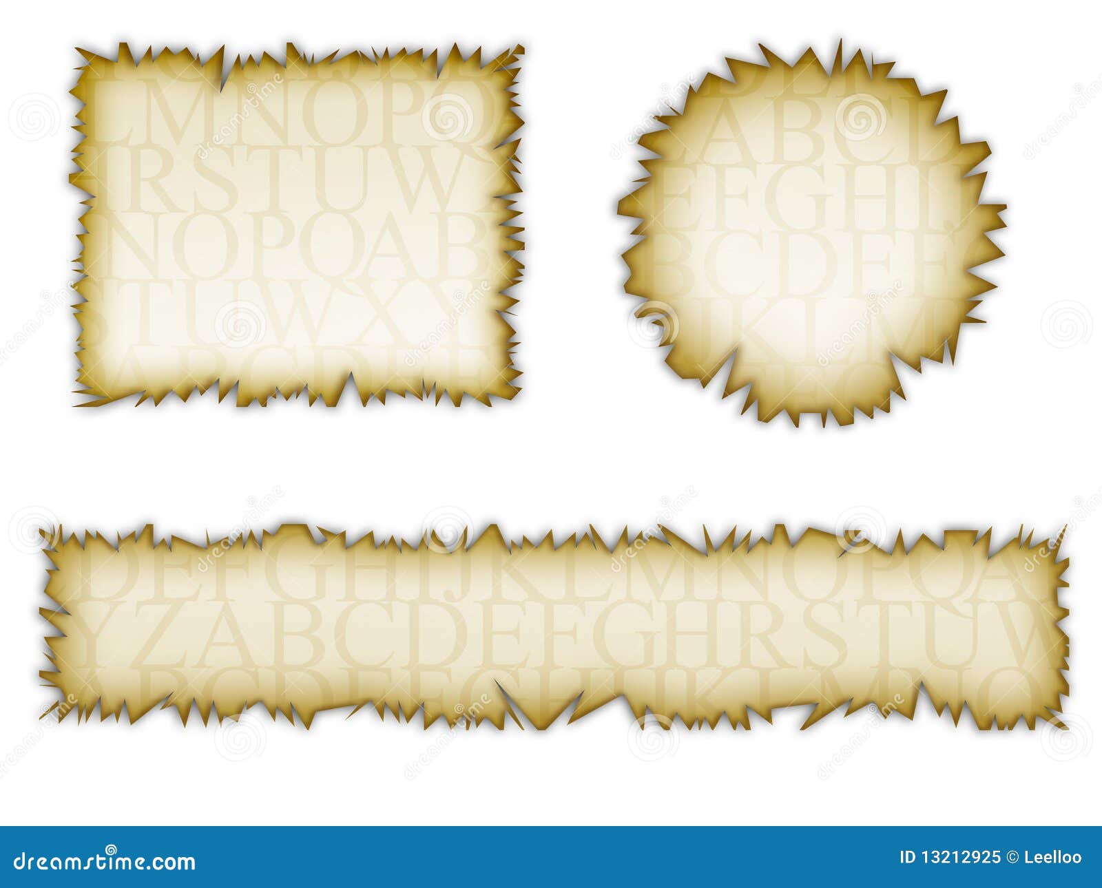 Set Of Old Torn Note Paper Picture. Image: 13212925