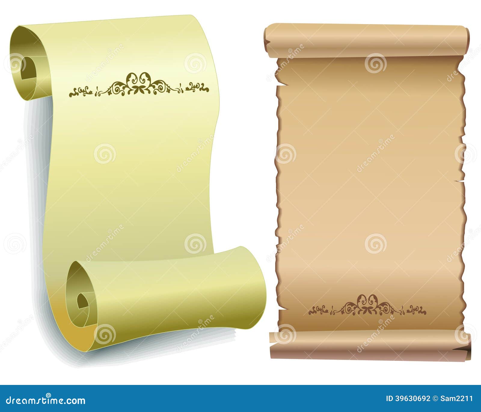 Set of Old Vintage Scroll stock illustration. Illustration of book ...