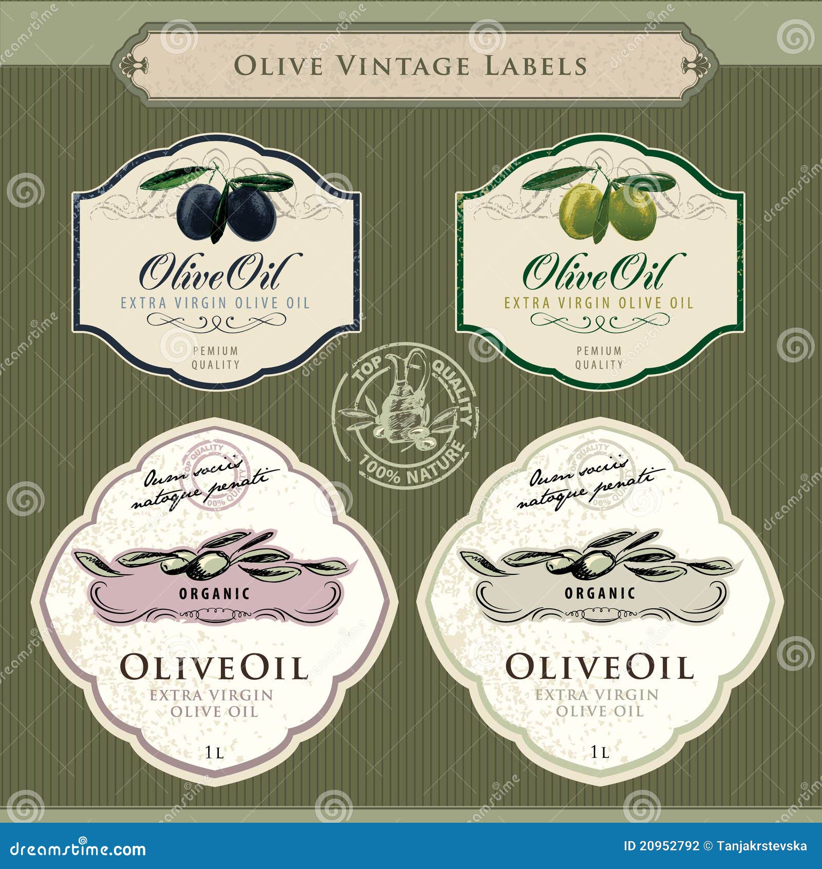 Set of olive oil labels stock vector. Illustration of label - 20952792