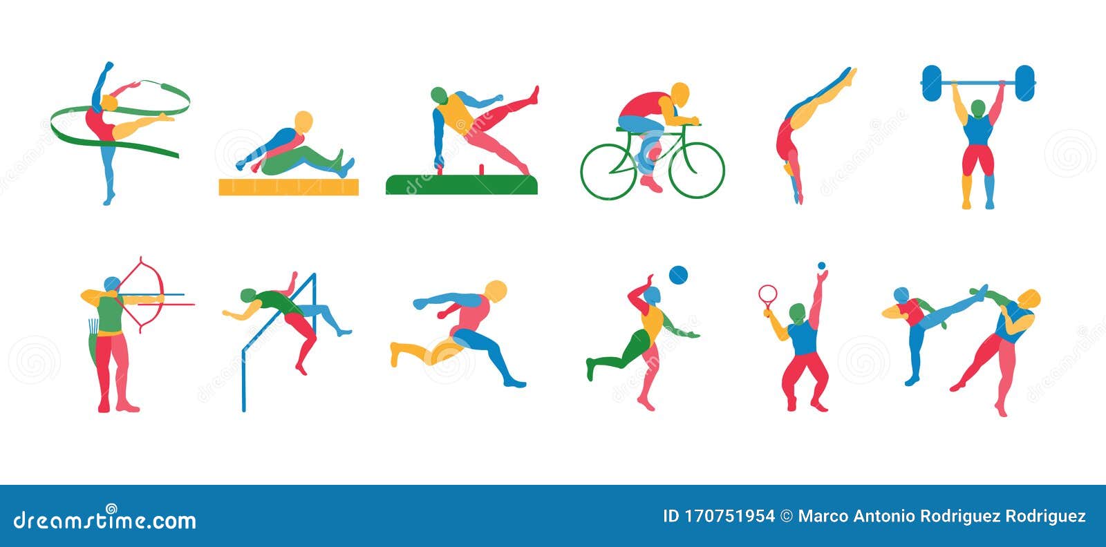 Set of Olympic Sports Icons Isolated Stock Photo - Image of event ...