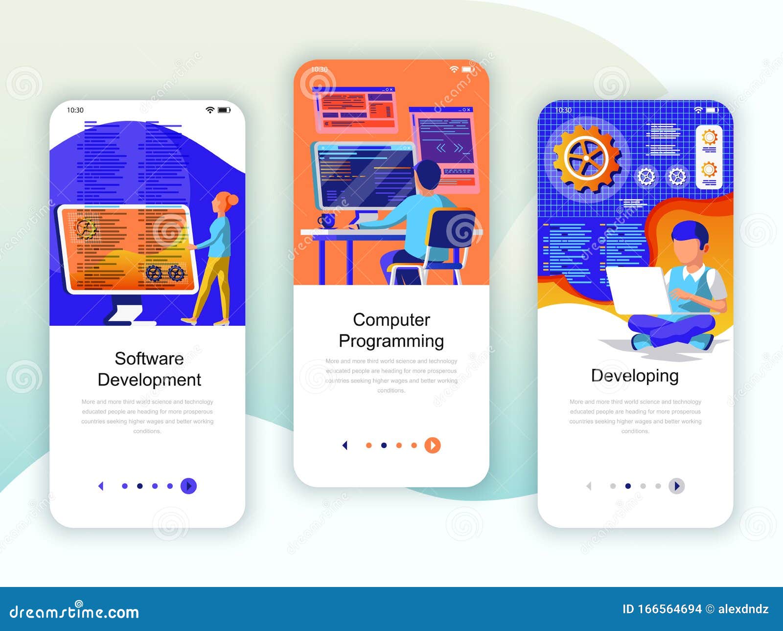 Set of Onboarding Screens User Interface Kit for Development ...