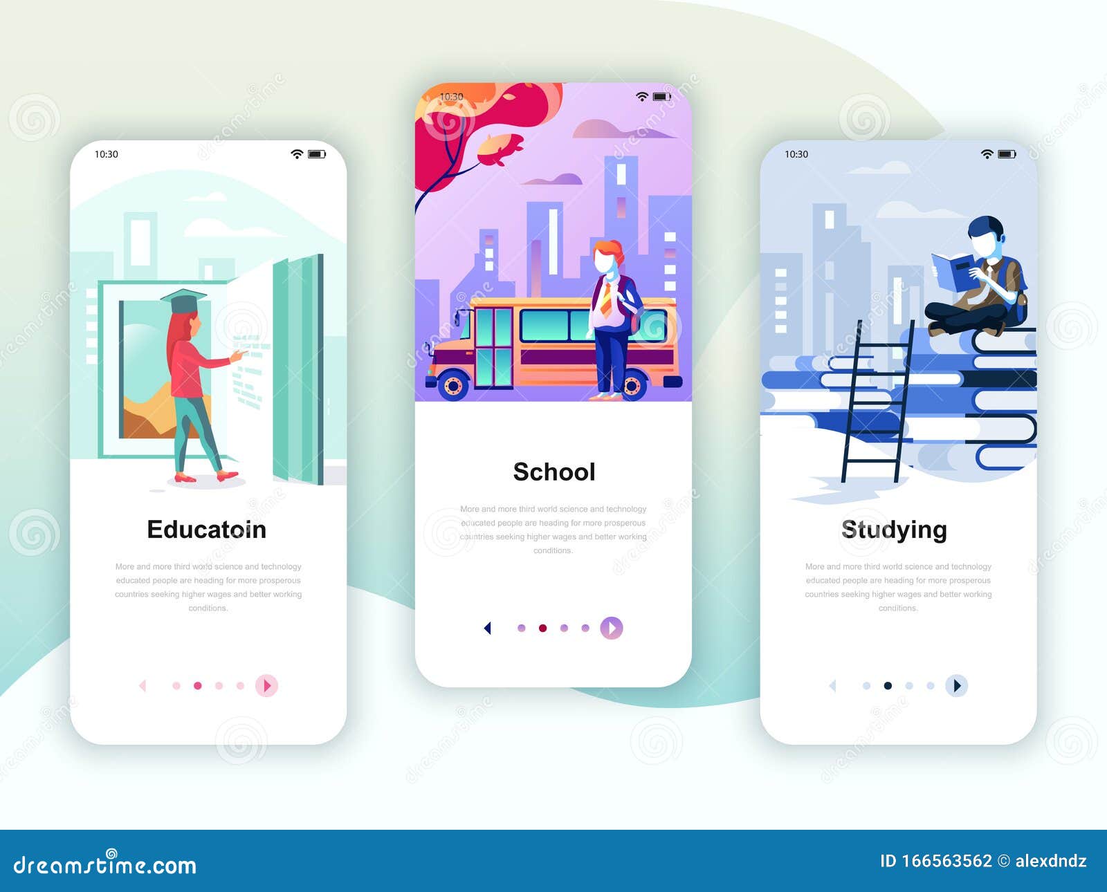 Set of Onboarding Screens User Interface Kit for Education, School ... Set of Onboarding Screens User Interface Kit for Education, School ...