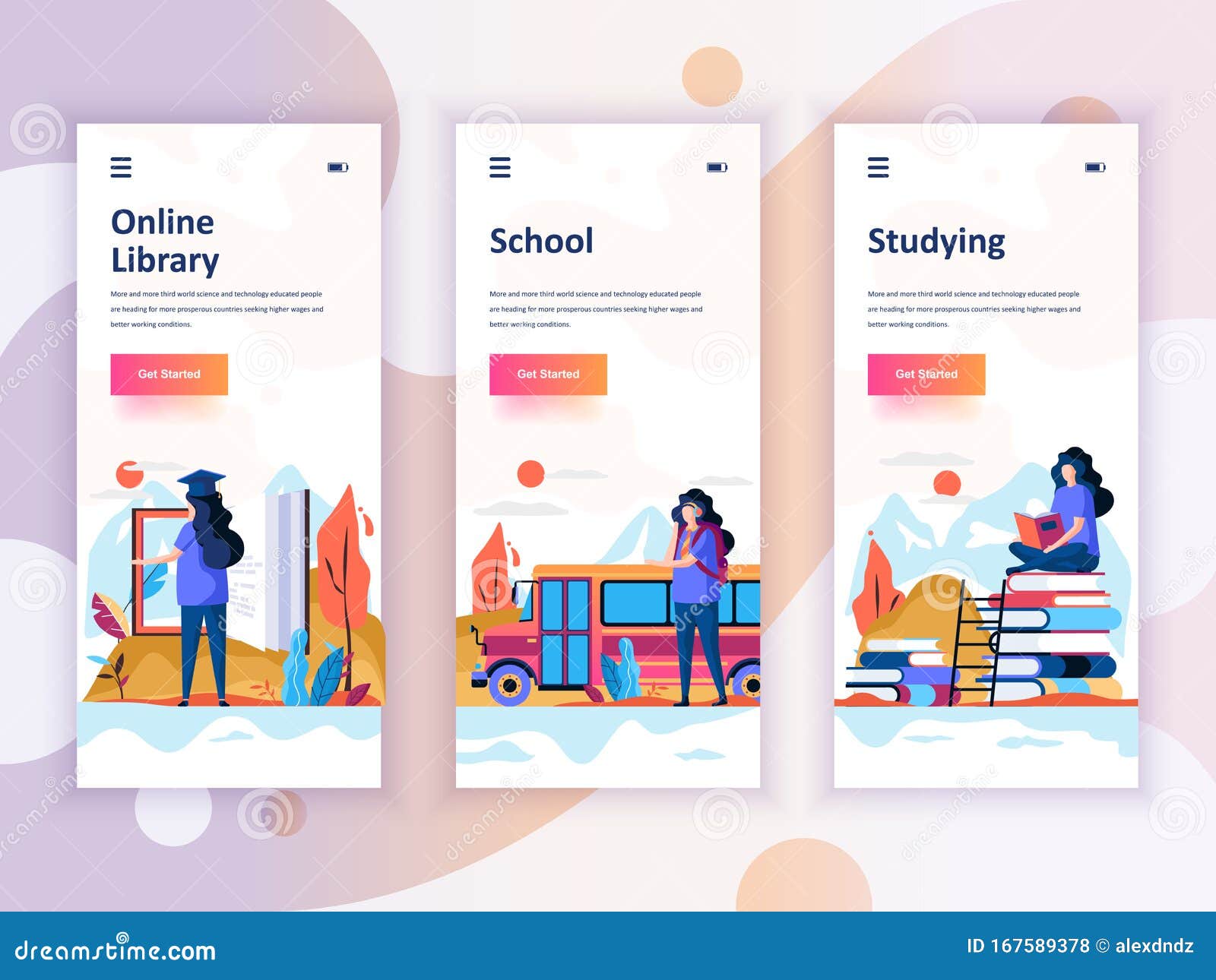 Set of Onboarding Screens User Interface Kit for Education, School ... Set of Onboarding Screens User Interface Kit for Education, School ...