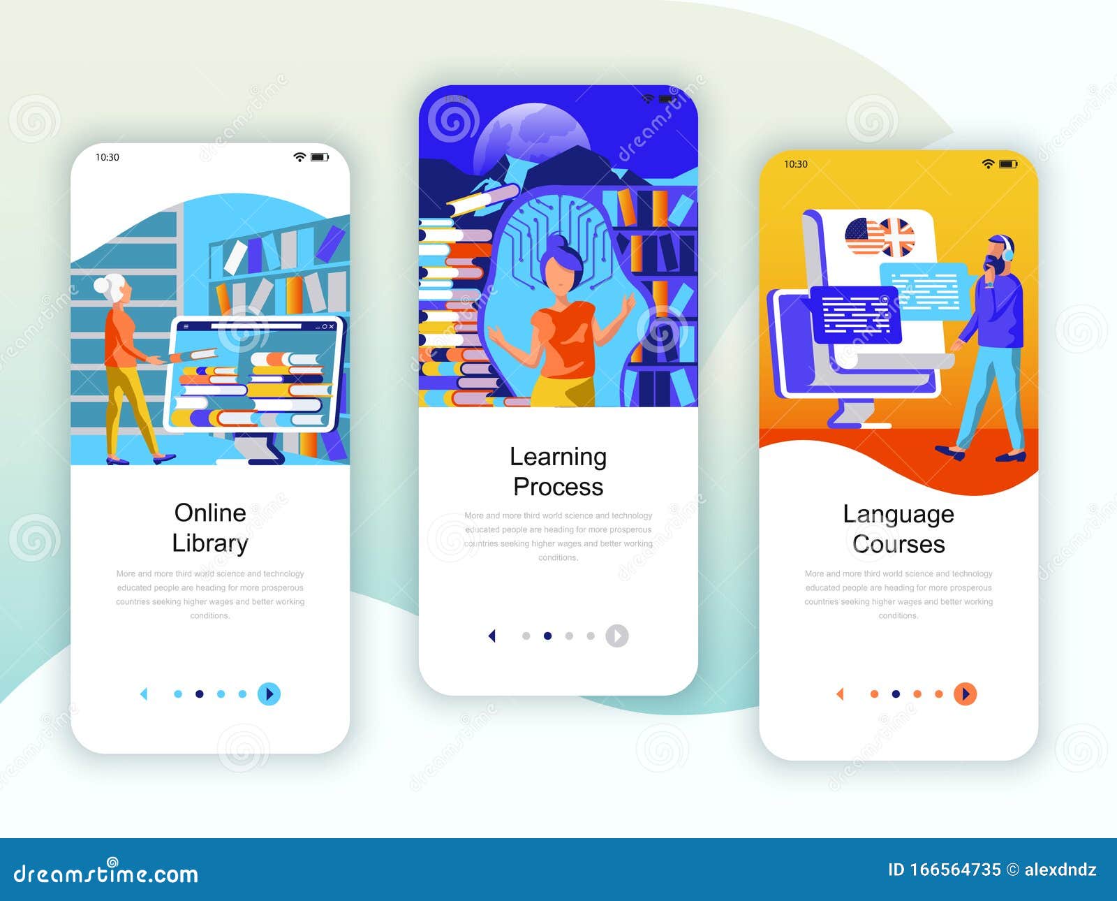 Set of Onboarding Screens User Interface Kit for Library, Learning ... Set of Onboarding Screens User Interface Kit for Library, Learning ...